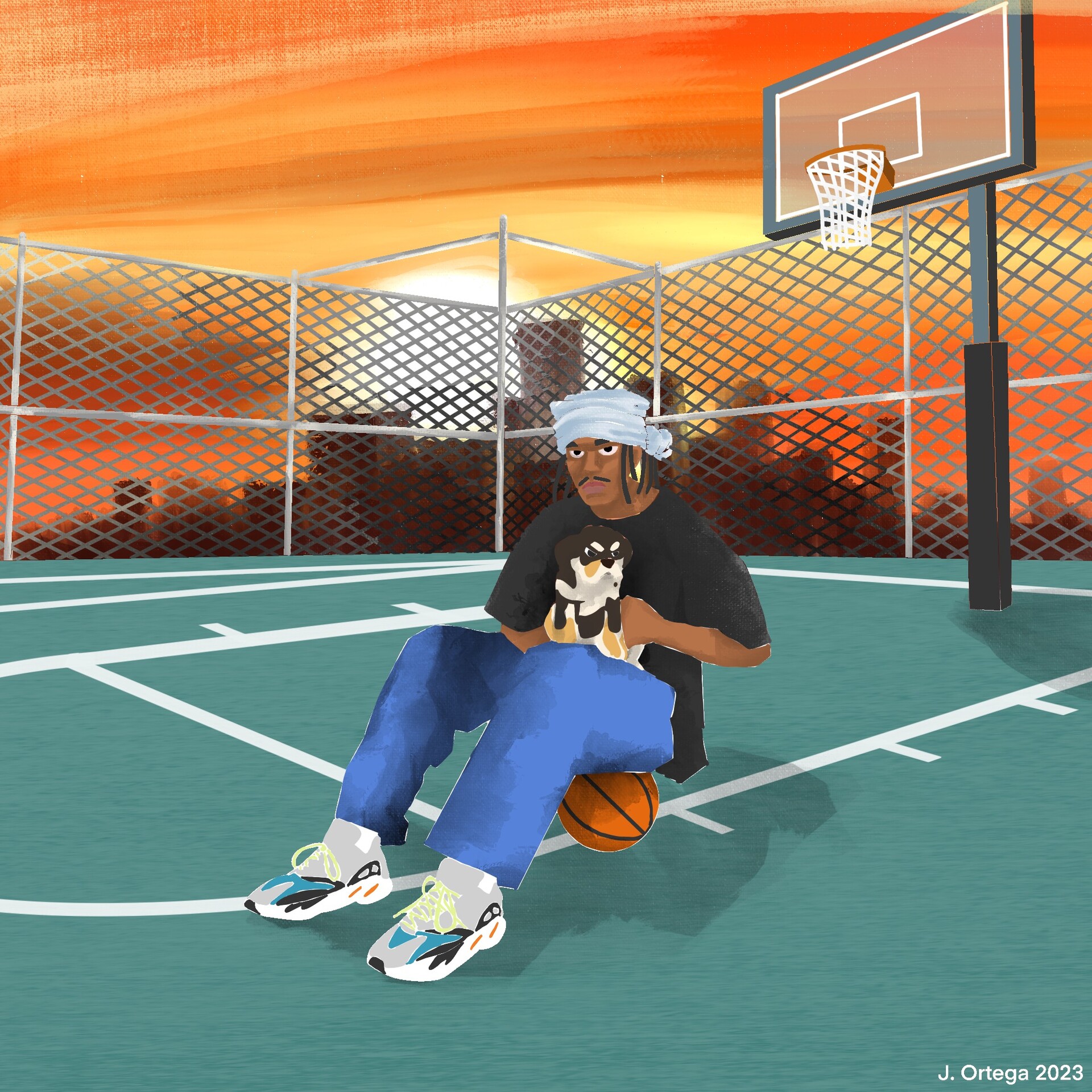ArtStation - Sunset Basketball