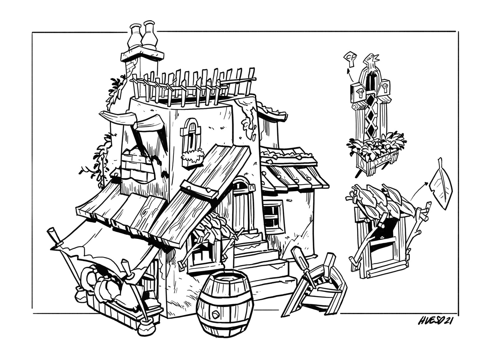 David Hueso - Pirate buildings designs