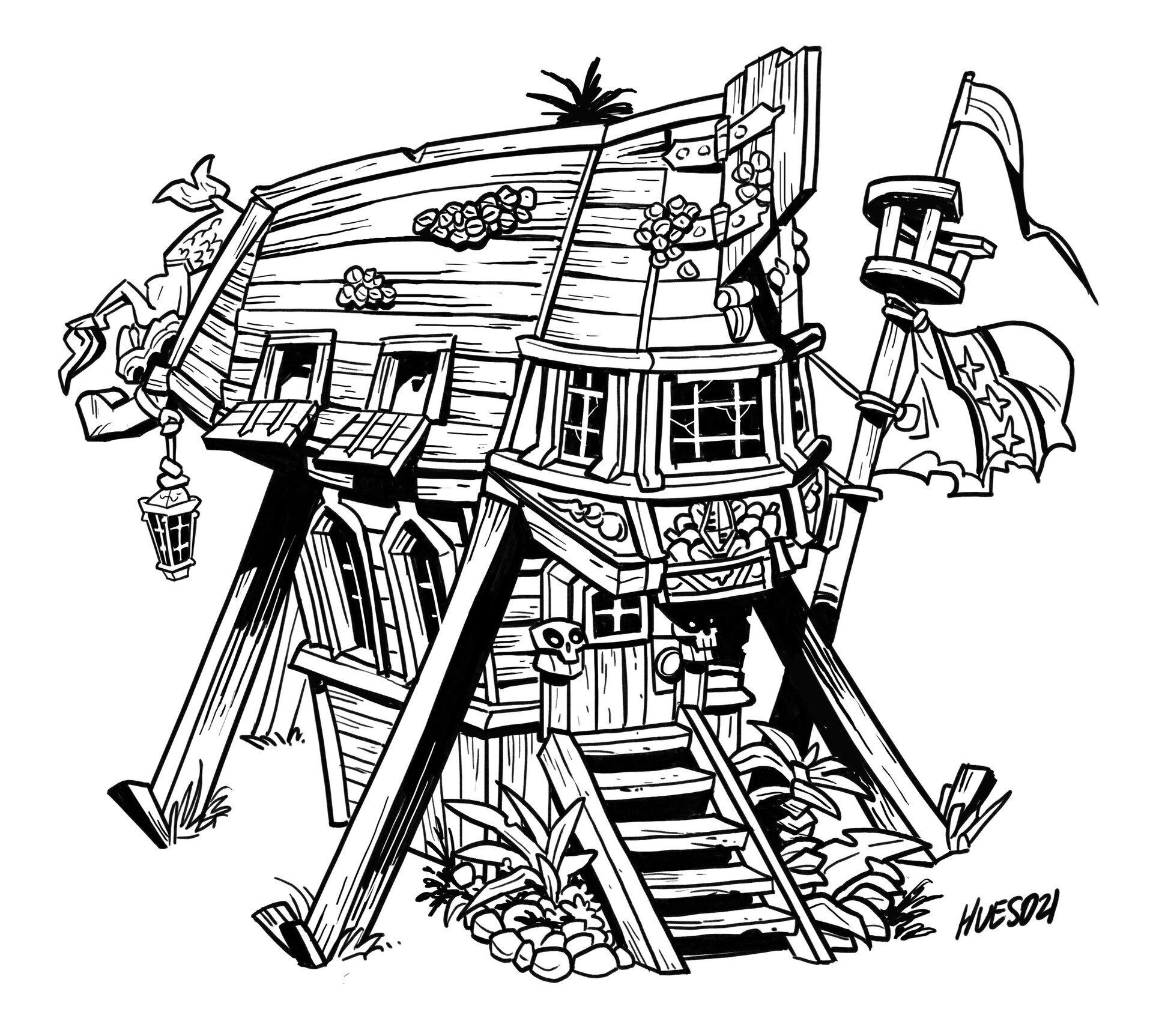 David Hueso - Pirate buildings designs