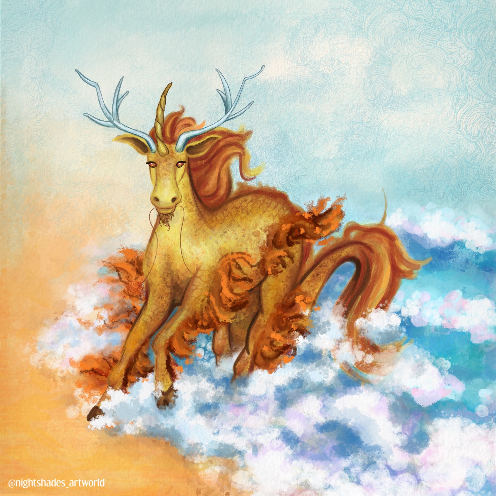 Night Shade's ArtWorld - Golden Qilin