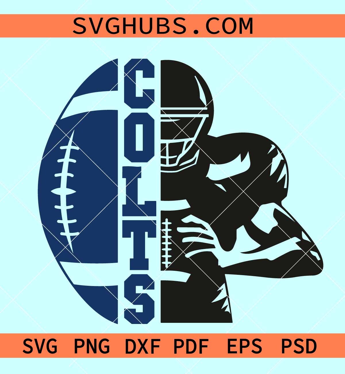 ArtStation - Colts football SVG, Colts Half football player svg ...