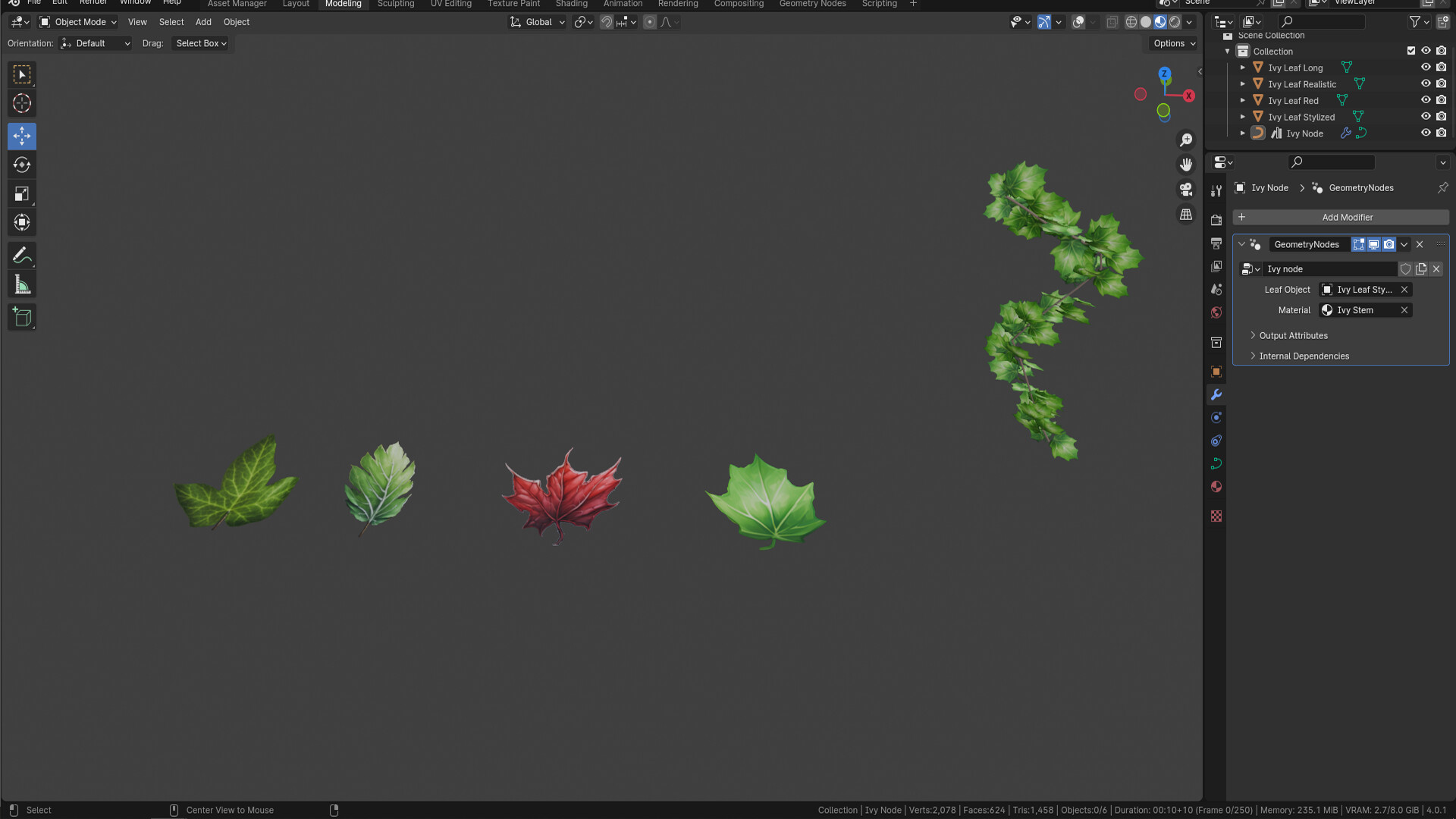 3D Tudor - Blender 4 Ivy Foliage Geometry Node