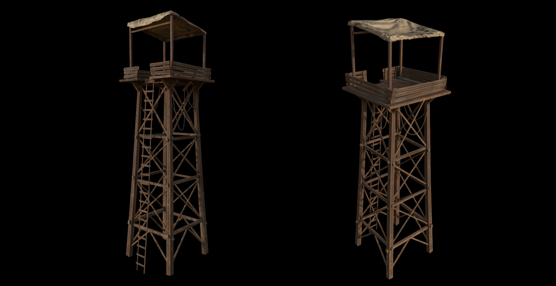 ArtStation - Watch tower made with wood for AAA game Title