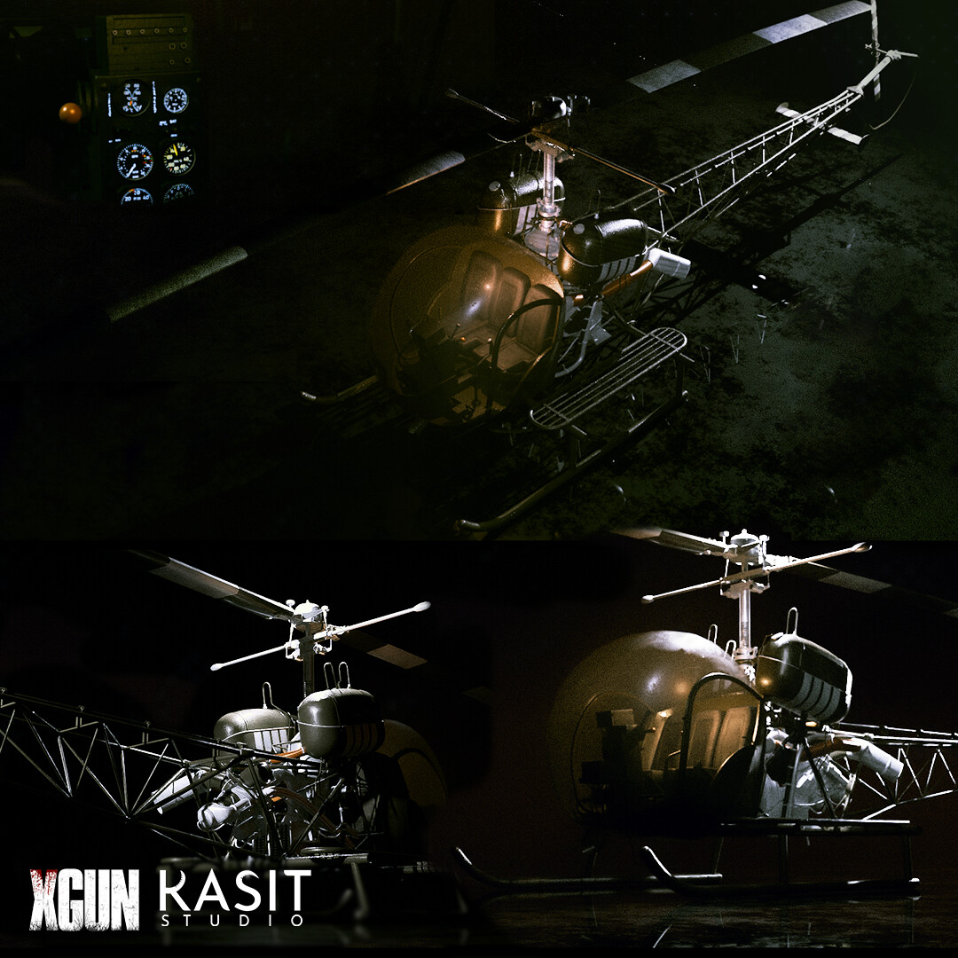 ArtStation - Bell 47 helicopter