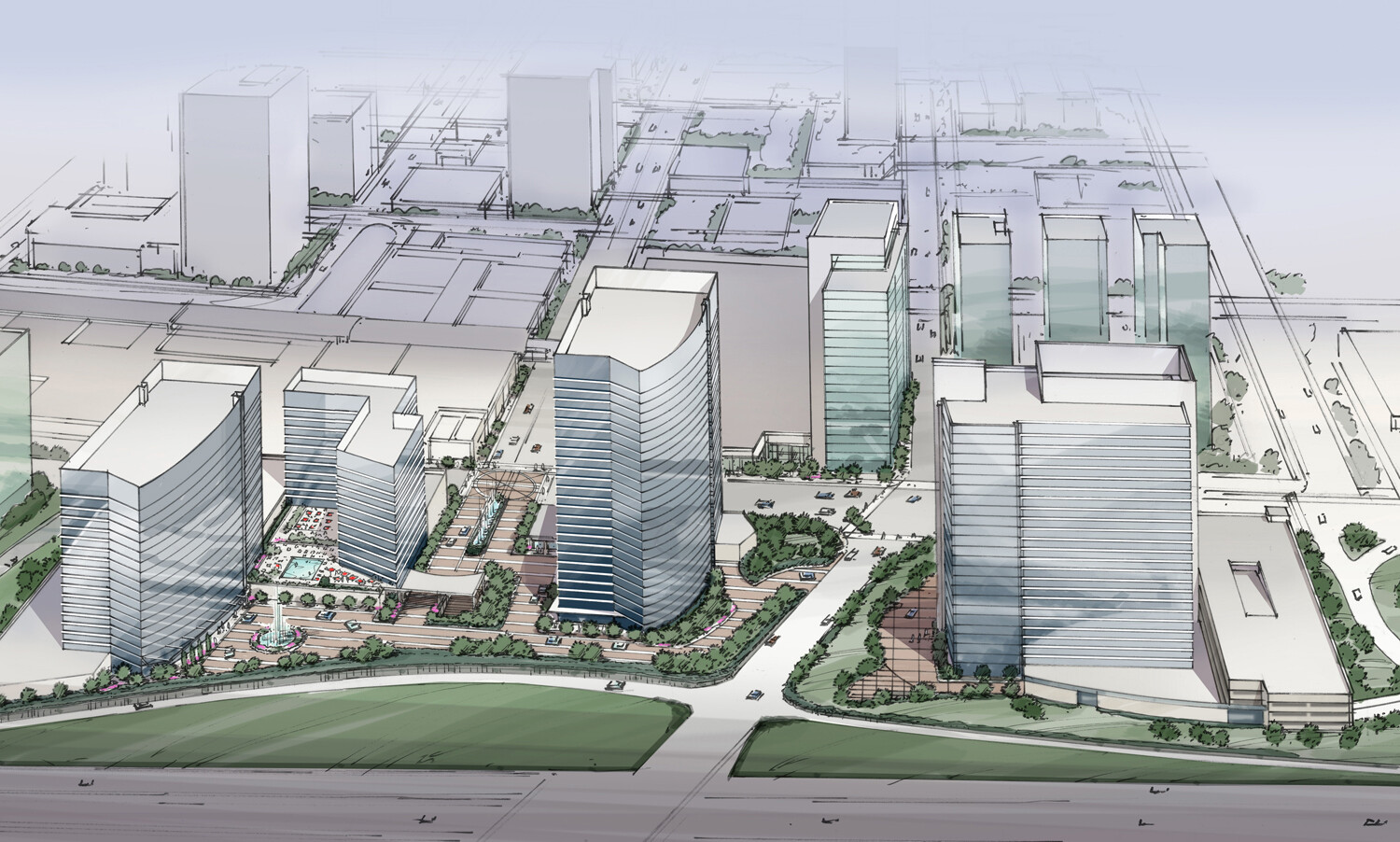ArtStation - Aerial Rendering of Mixed-Use Concept NC