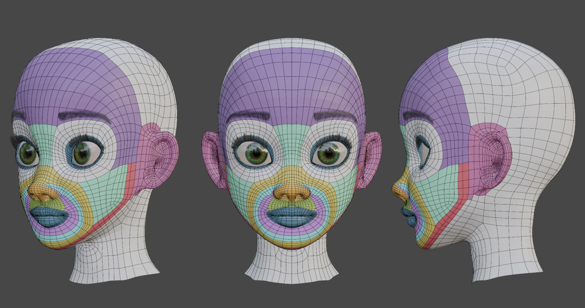 ArtStation - Face Modeling and Topology Study