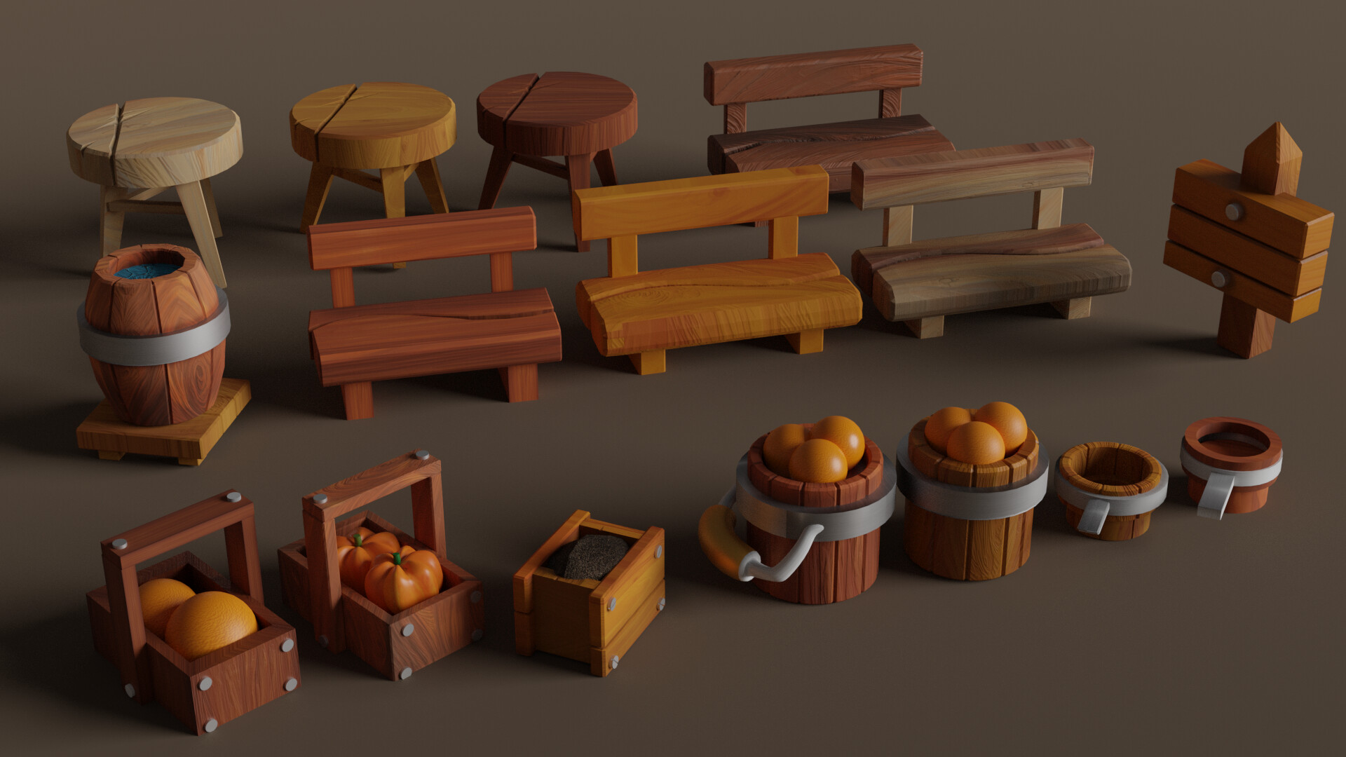 ArtStation - wooden game assets