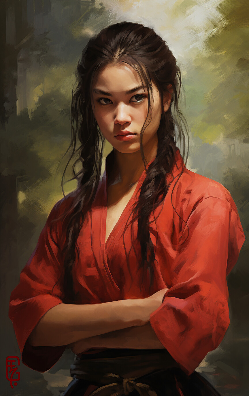 ArtStation - The Red Girl - “Little sister Sī Mǐn I”