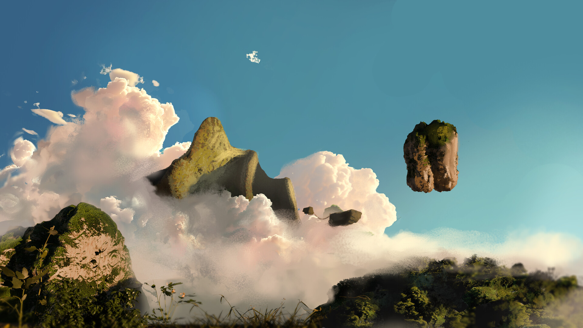 ArtStation - The floating Mountains- week 3 - 2