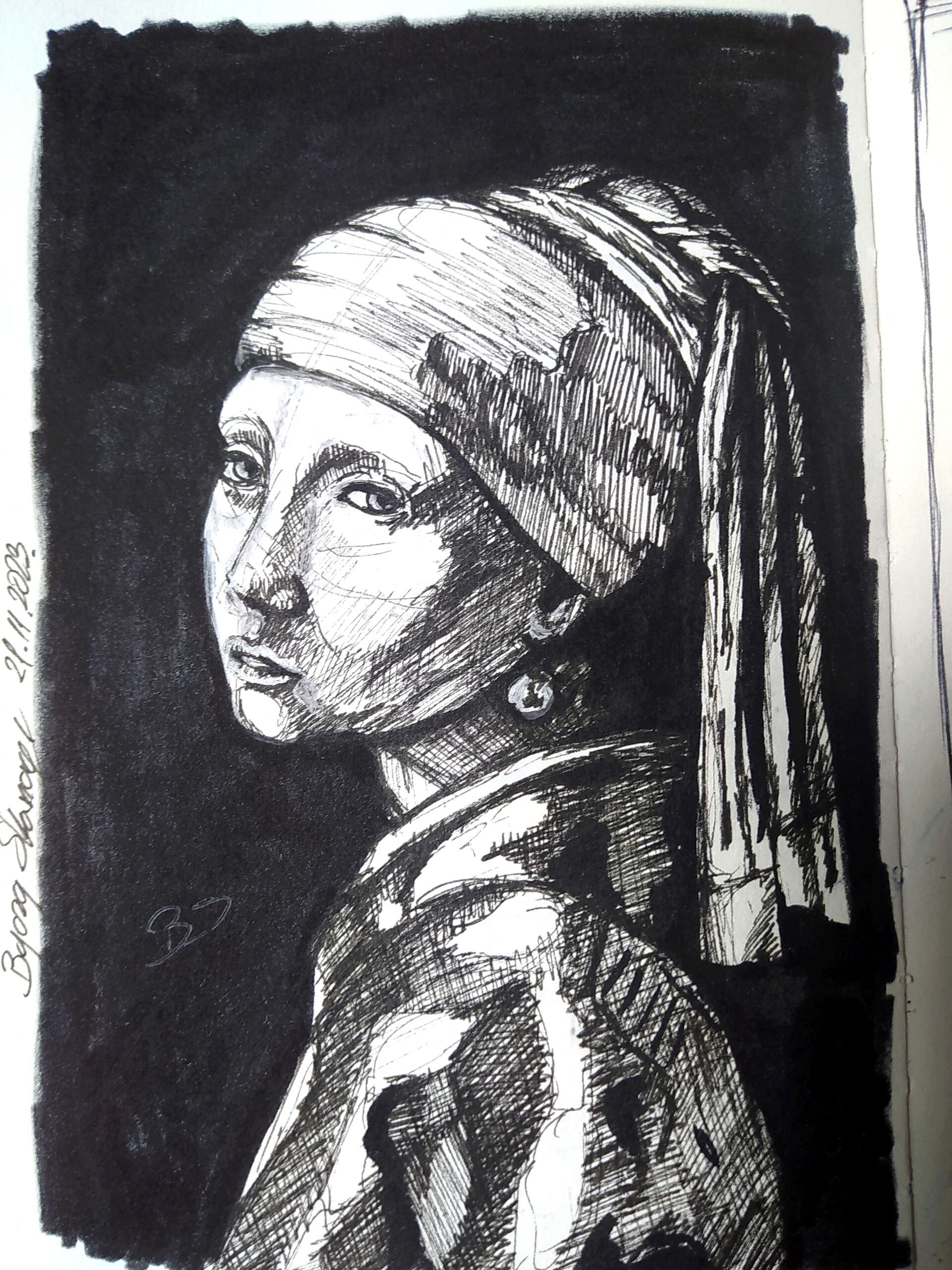 ArtStation - Girl with a Pearl Earring, my sketch