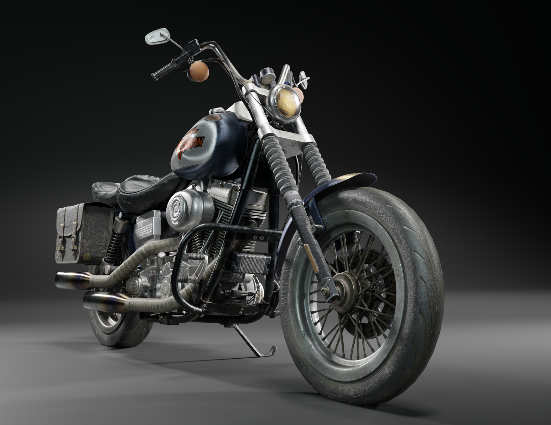 ArtStation - Harley Davidson Dyna Super Glide 2003