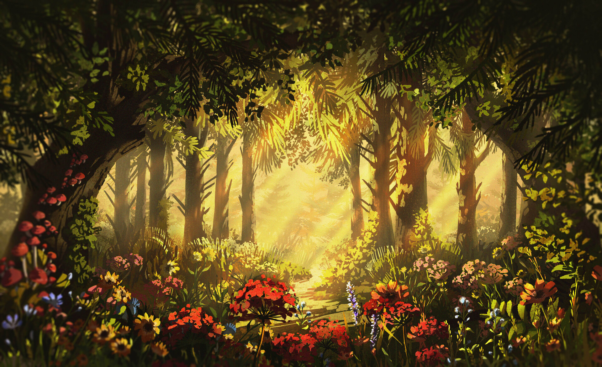 ArtStation - Forest Illustration - Anime Style