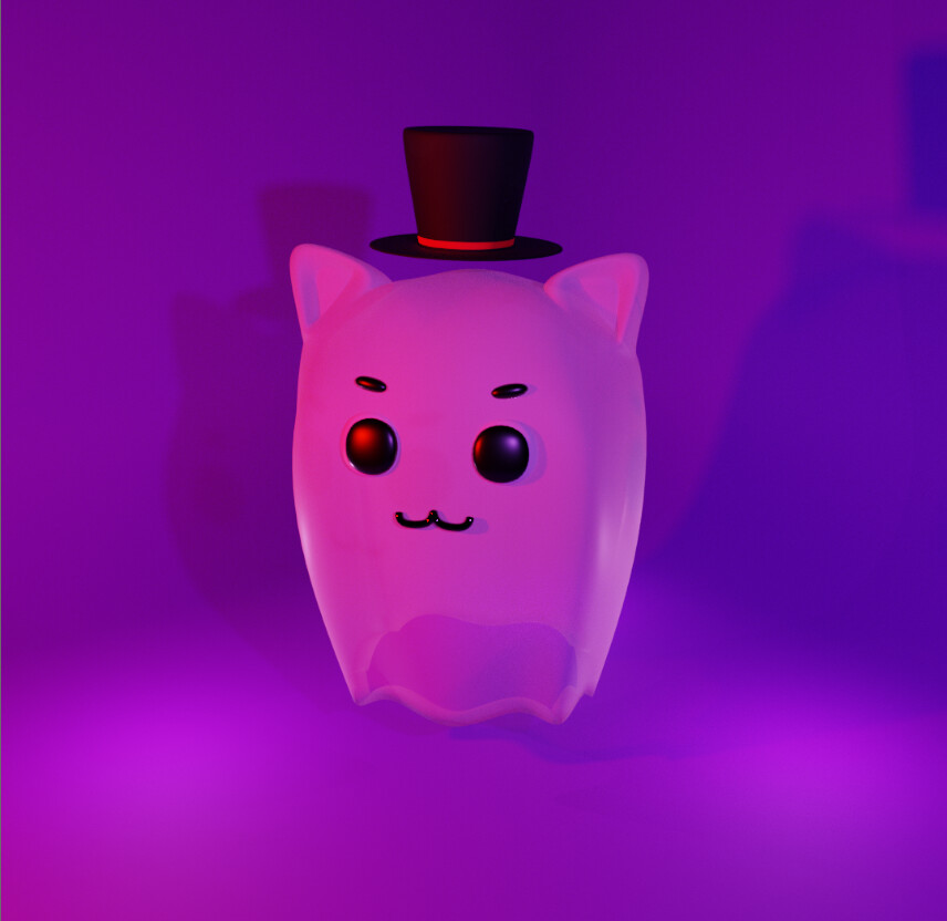 ArtStation - Top Hat Ghost Cat