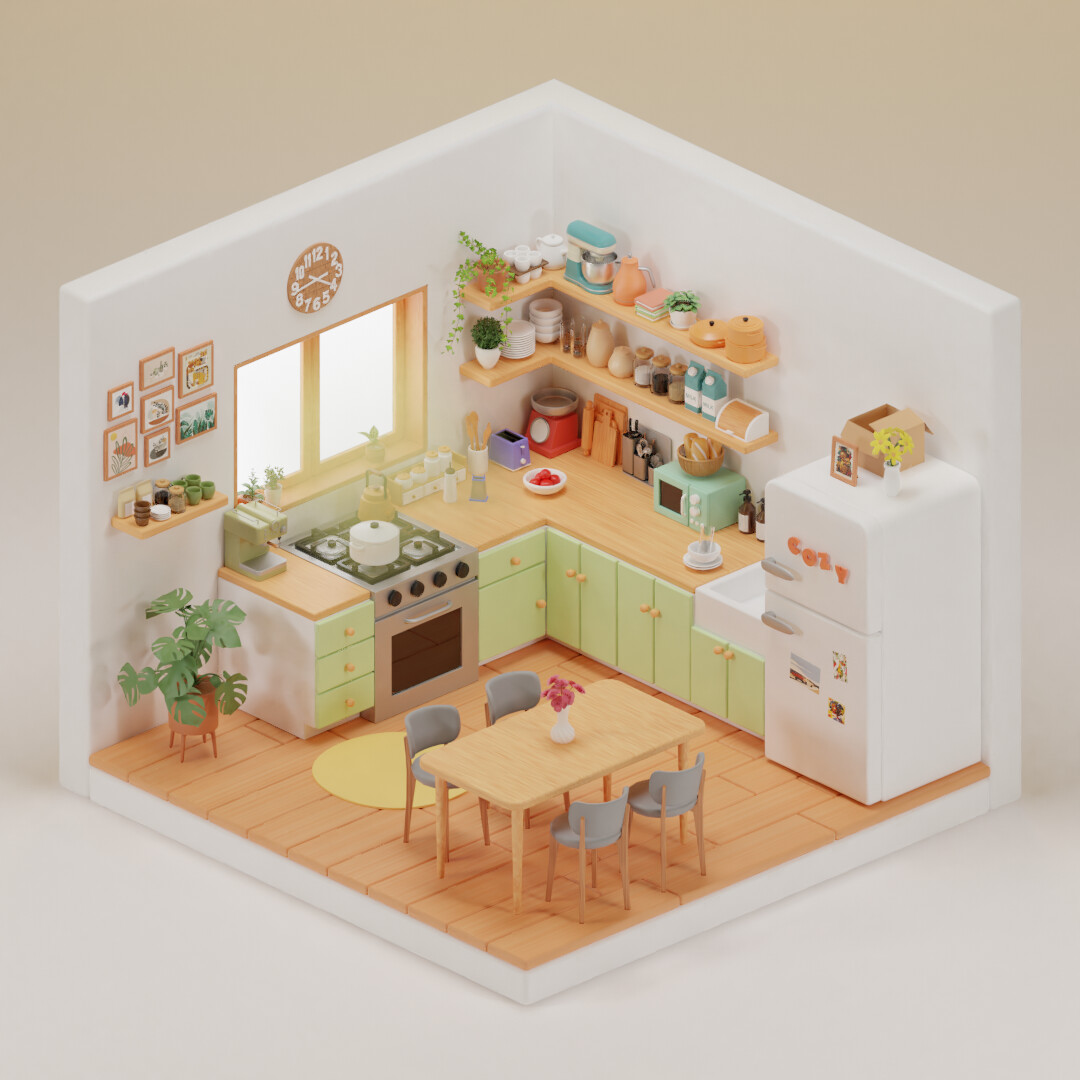 ArtStation - Isometric Kitchen