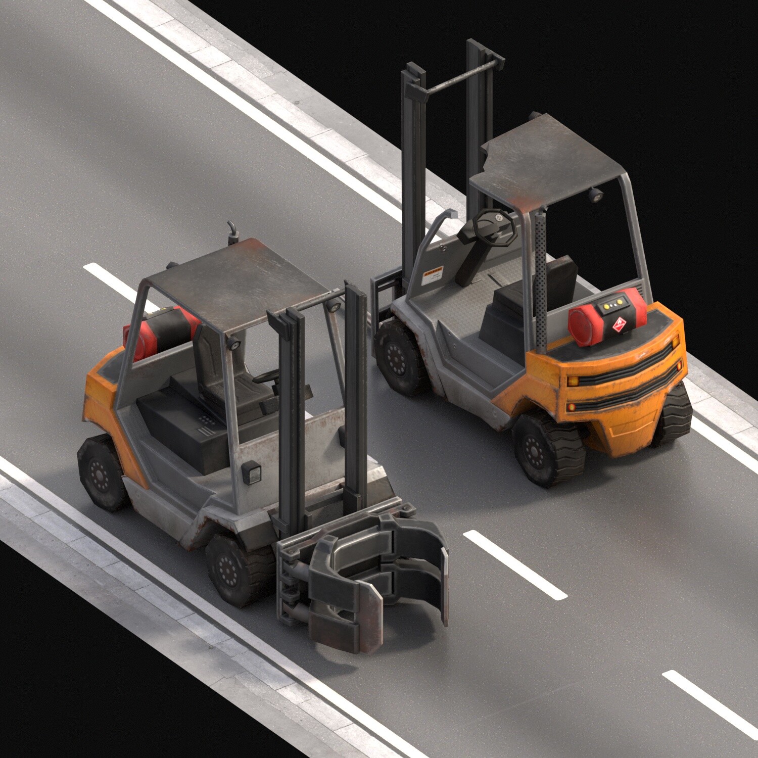 ArtStation - Forklift - Damage levels