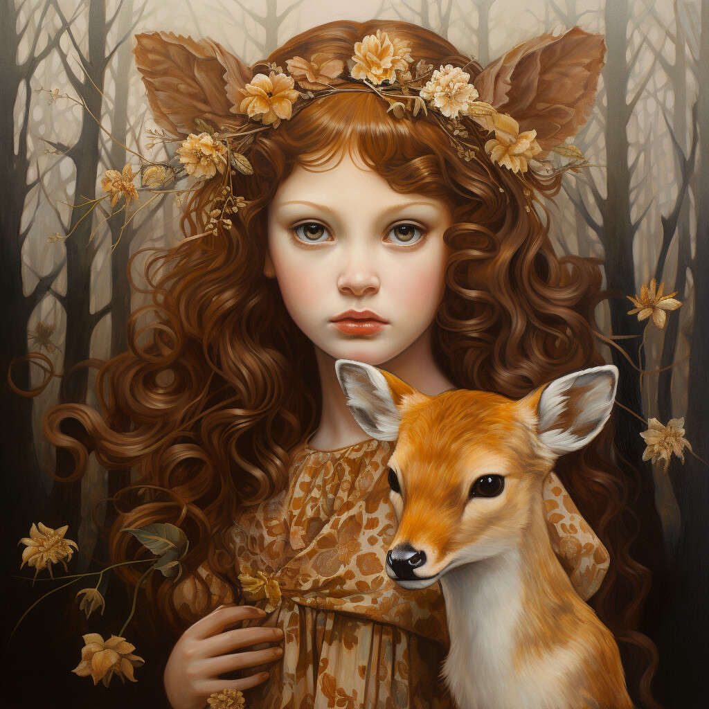 ArtStation - Little cute fawn girl