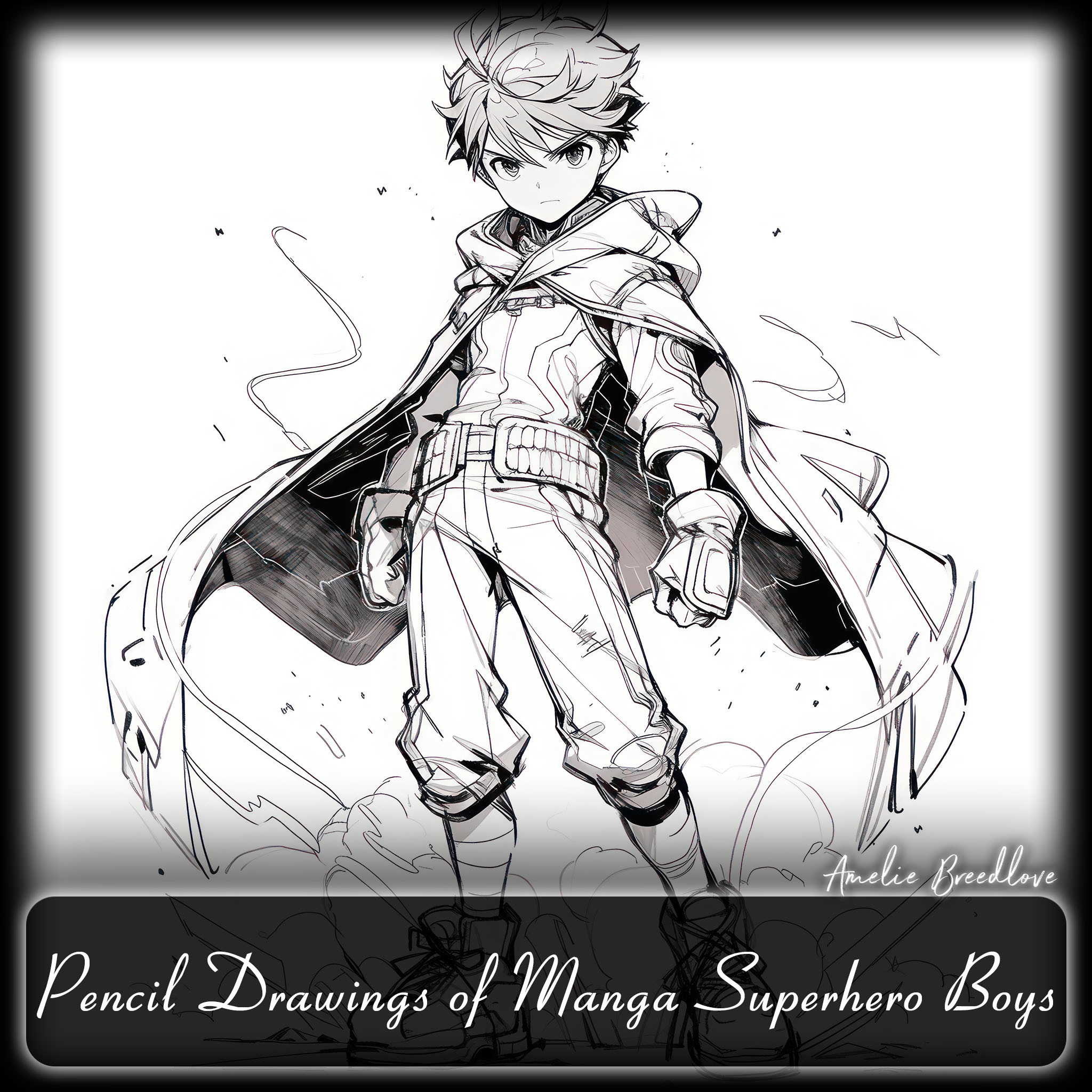Amelie Anime - 200 Pencil Drawings of Manga Superhero Boys (Full Body ...