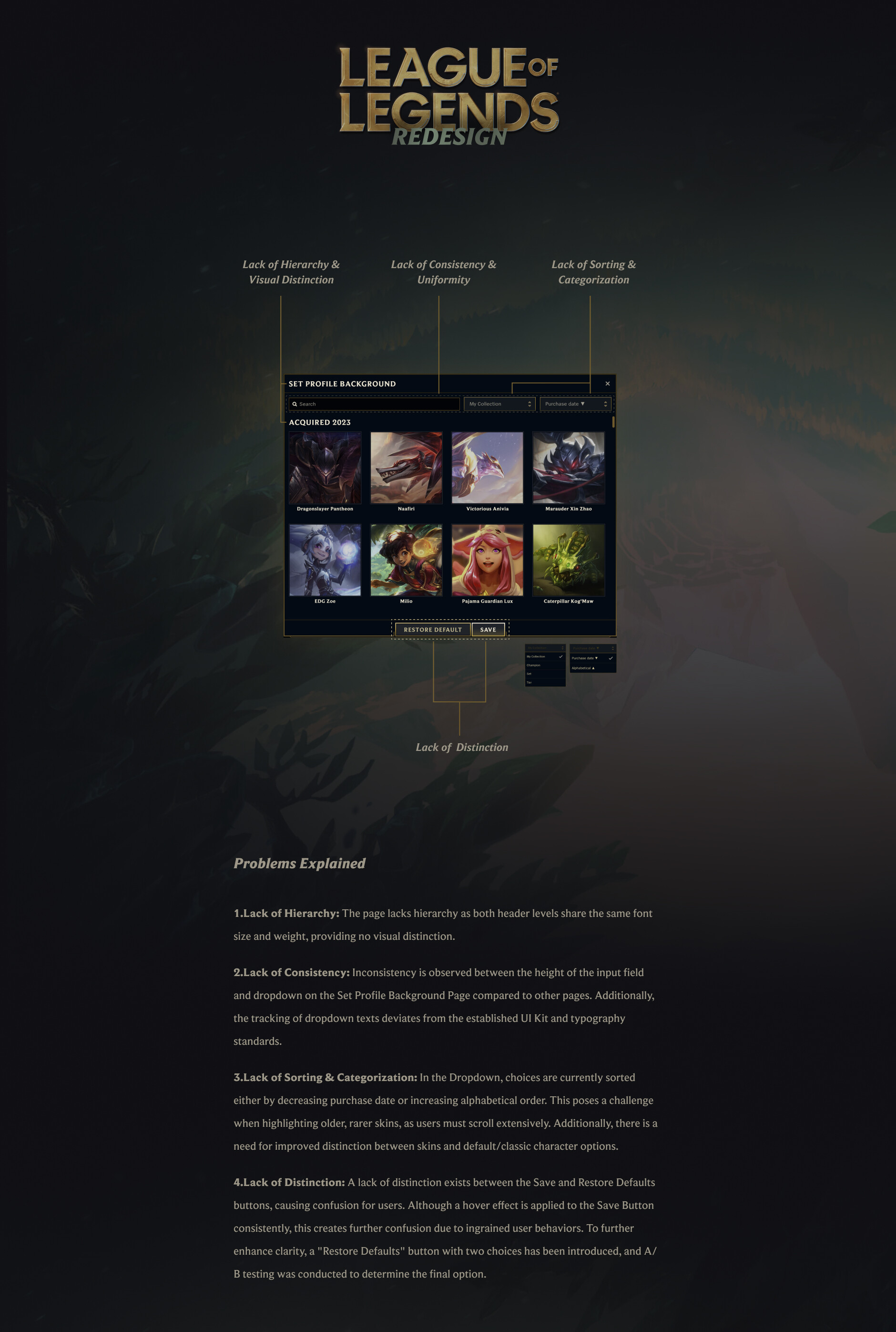Luna Sever - LoL Client UX/UI Redesign