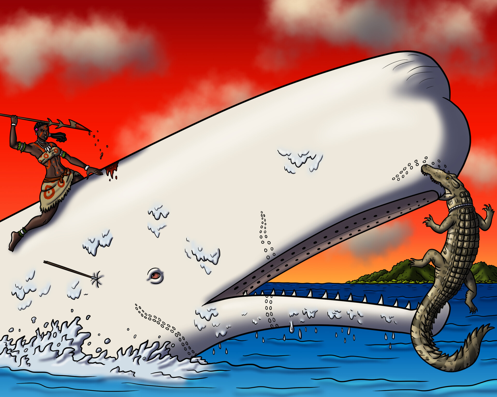 ArtStation - Dueling the Demon of the Deep