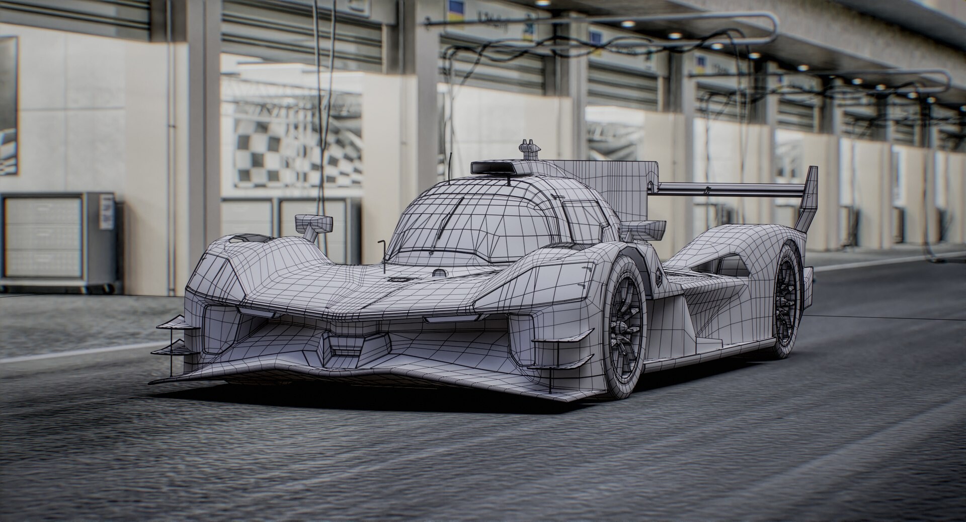 OpticalDreamSoft - Alpine A424 WEC LMH Season 2024 Race Car White Mockup PBR 3D model