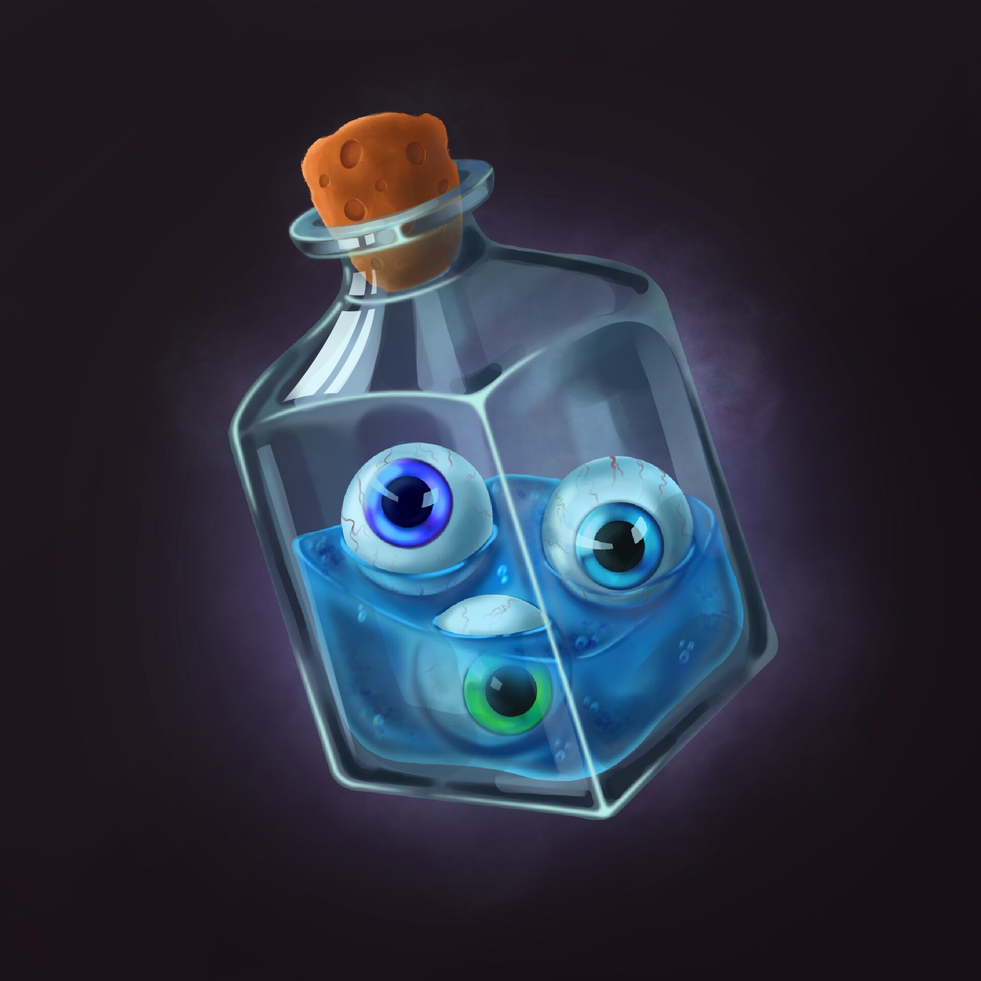 ArtStation - Game props magic bottle with eyes