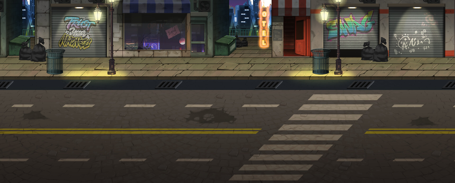 ArtStation - back ground concept art (Side-scrolling video game) (2023)