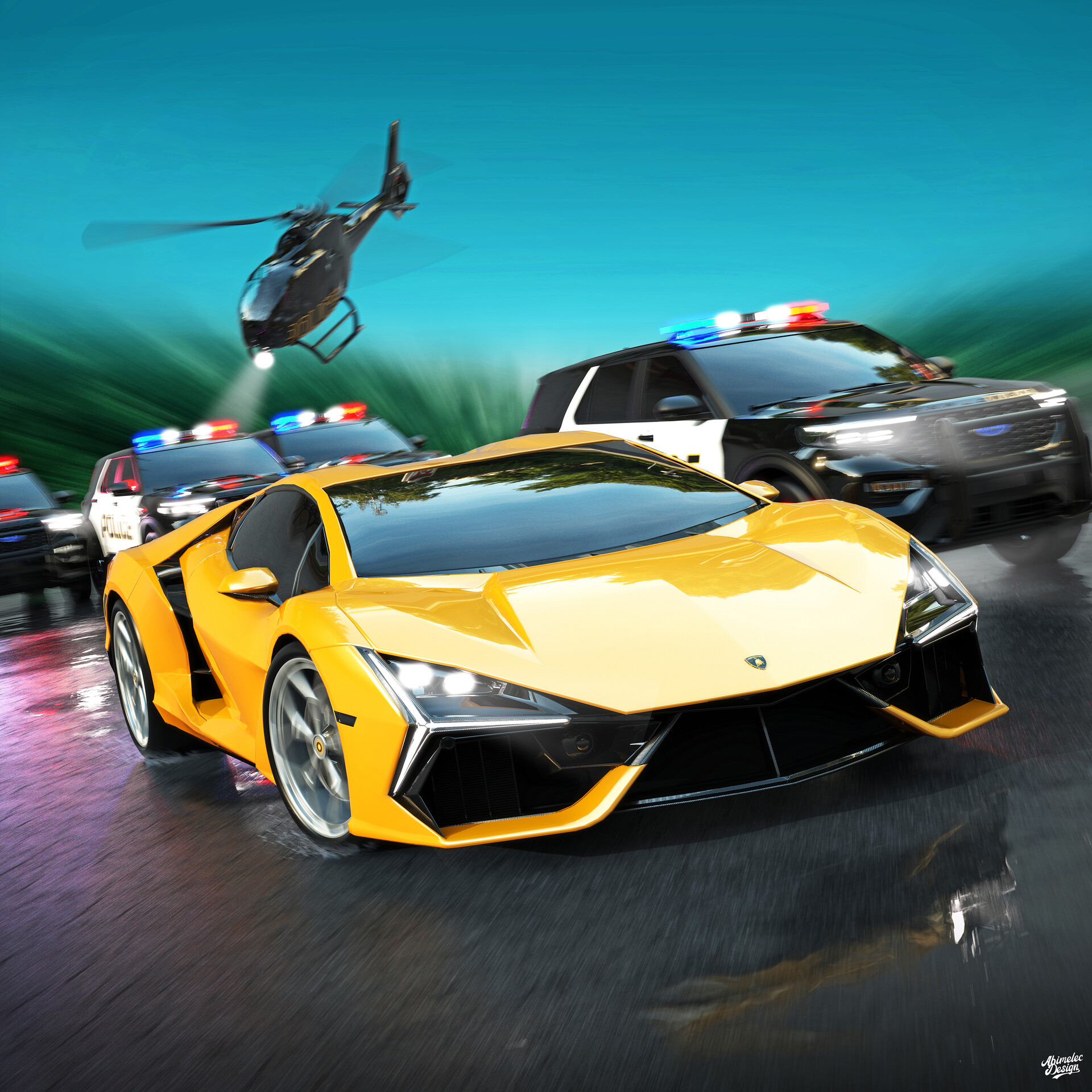 ArtStation - Need For Speed Hot Pursuit 2 Cover remake
