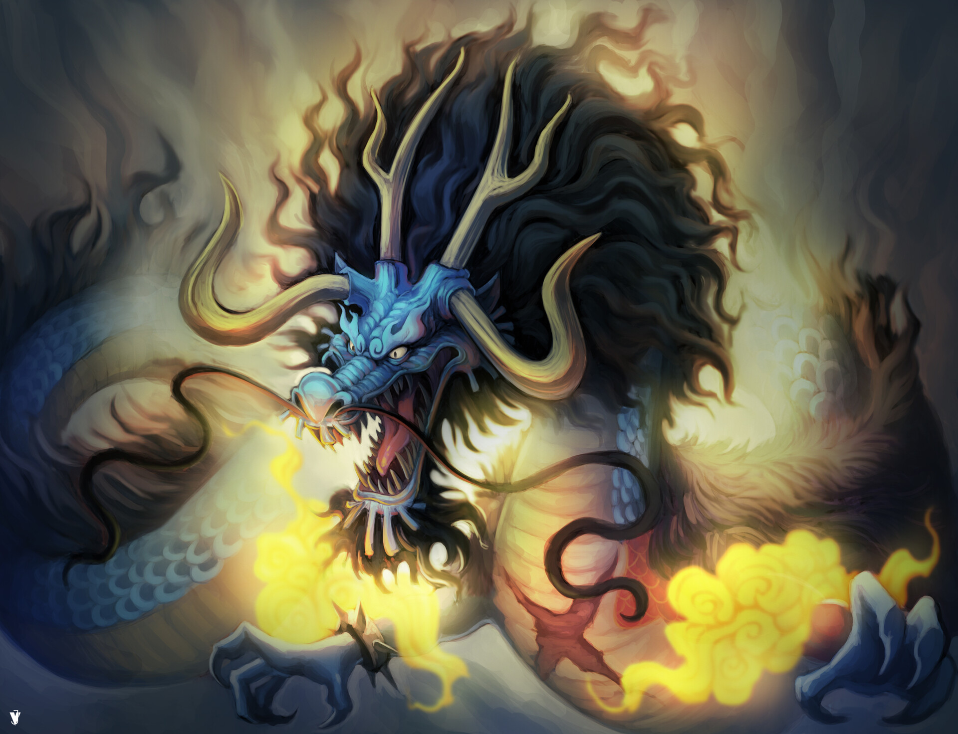 ArtStation - Kaidou (dragon form) One piece