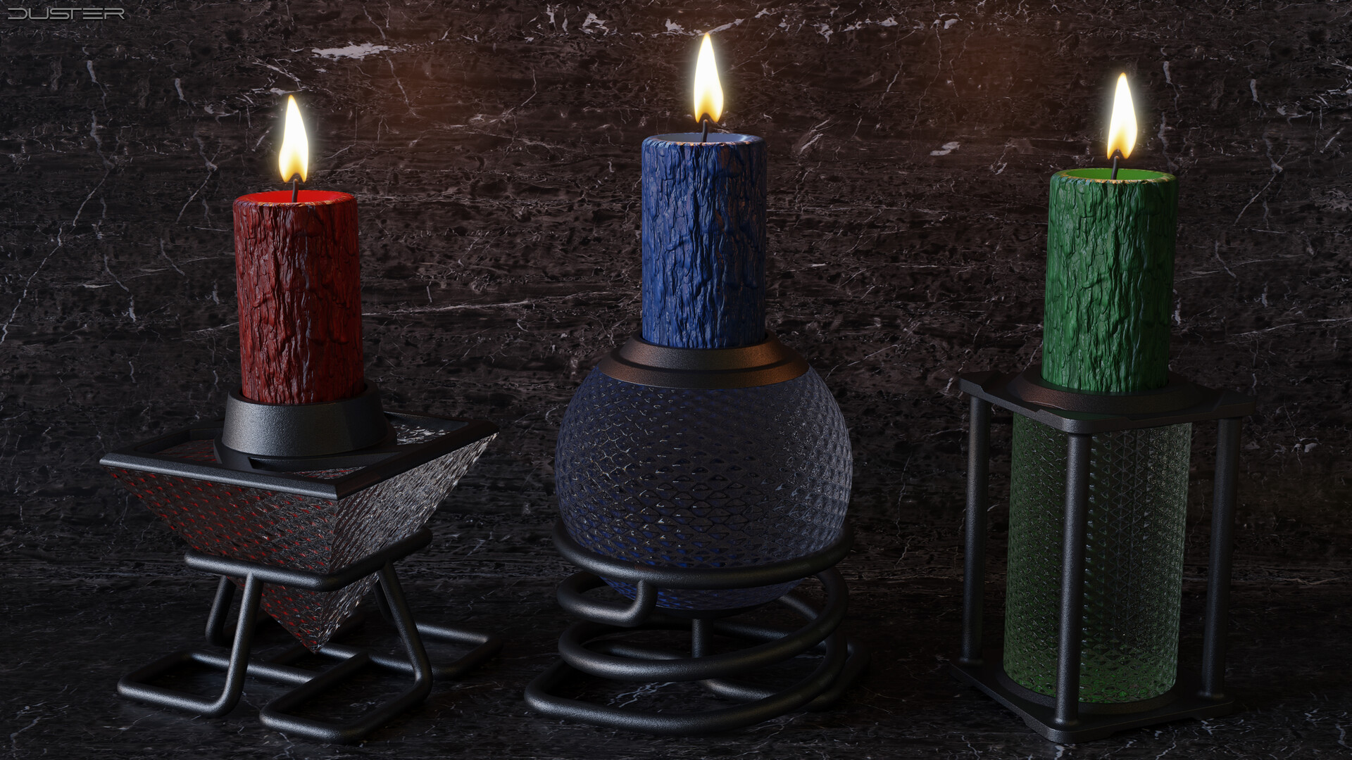 ArtStation - Candles and Candle Holders - Blender 3D Model