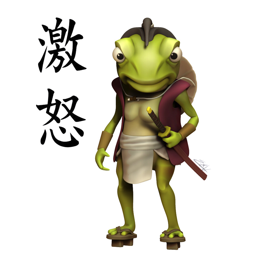 ArtStation - Samurai frog