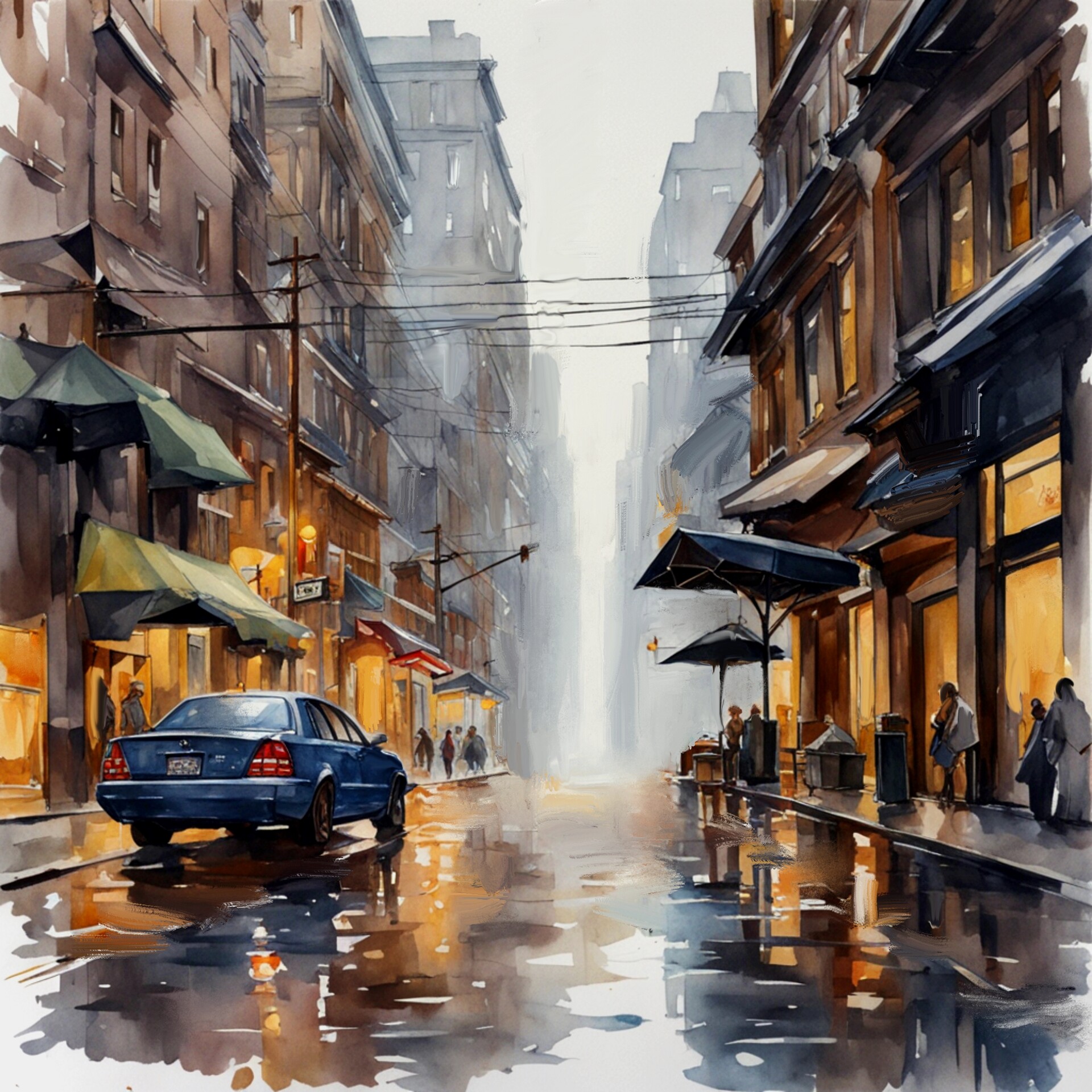 ArtStation - Digital watercolor, miniatures from city streets