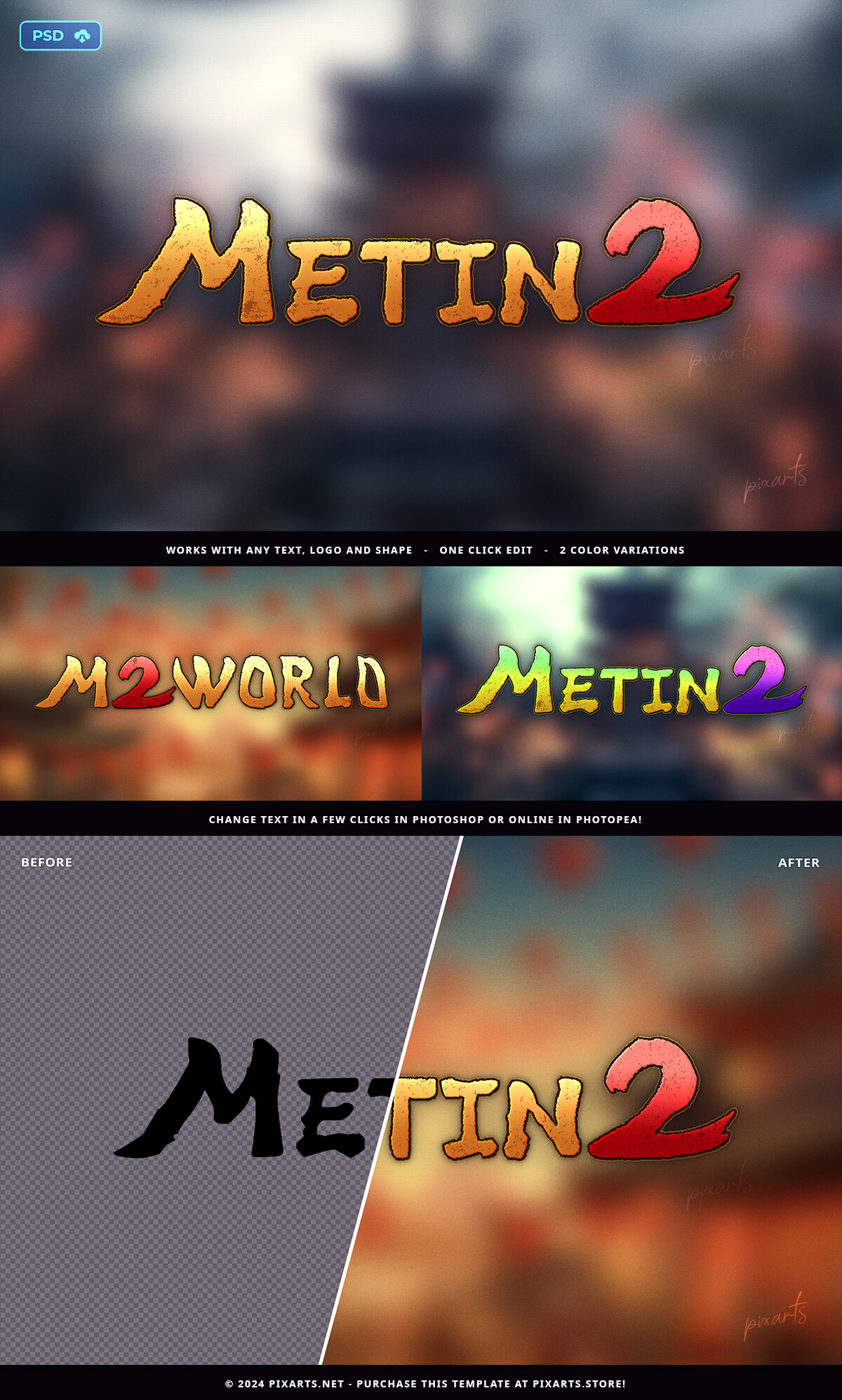 PIXARTS.STORE - DIGITAL MARKETPLACE - [PSD] Metin2 - Oriental Game Logo ...