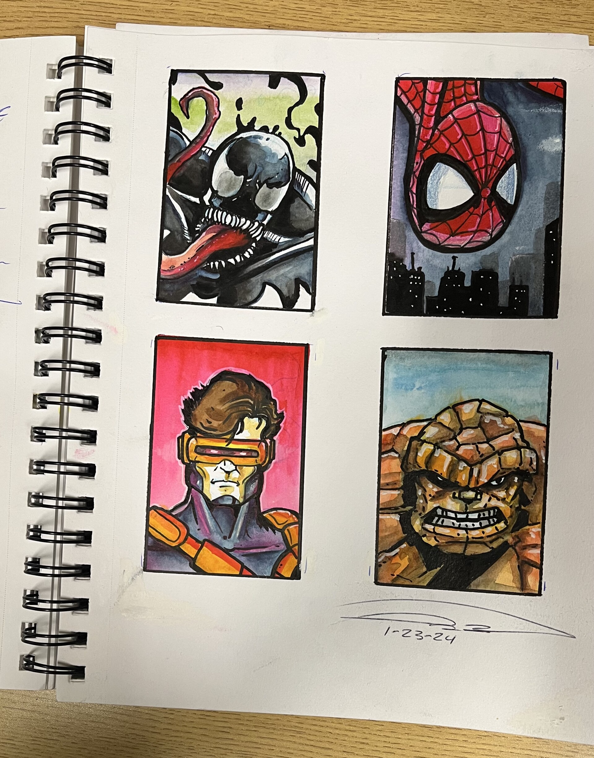 ArtStation - Marvel 2x3 character watercolor sketches