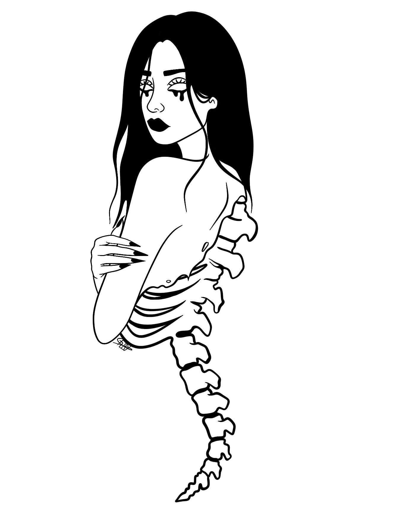 ArtStation - Spine Girl Tattoo Design