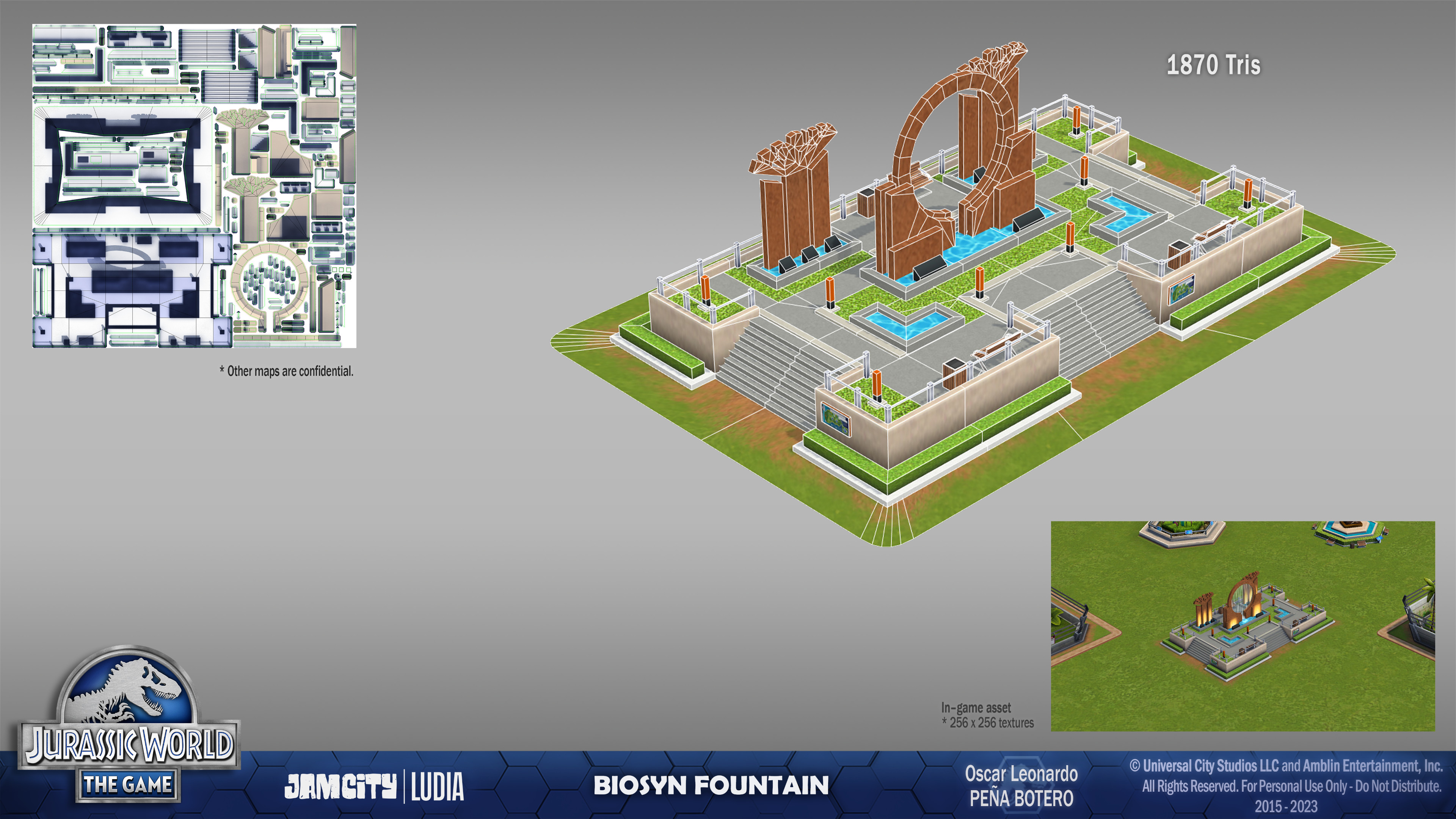 Oscar Pena - Biosyn Fountain - Jurassic World: The Game