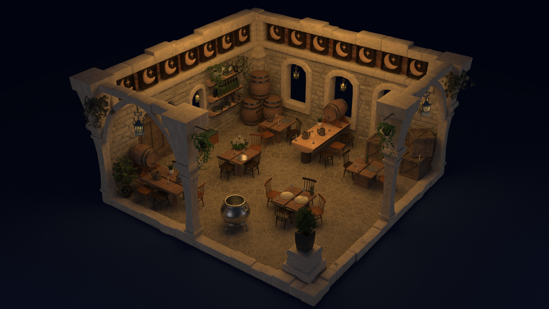 ArtStation - Isometric Bar | Render