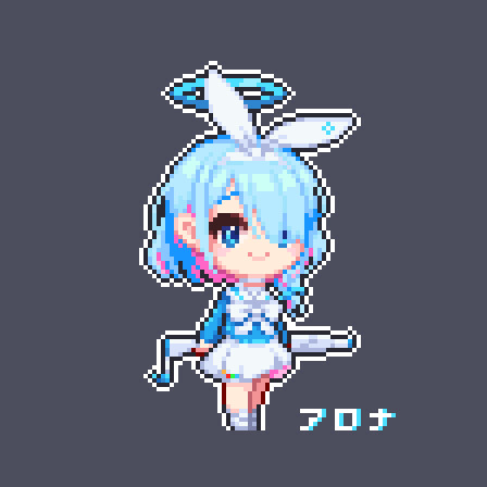 chibi rem pixel art