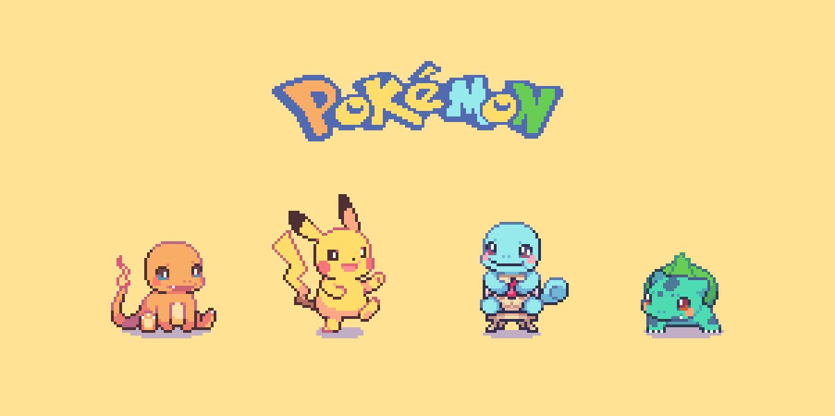 8 Bit Pokemon Starters