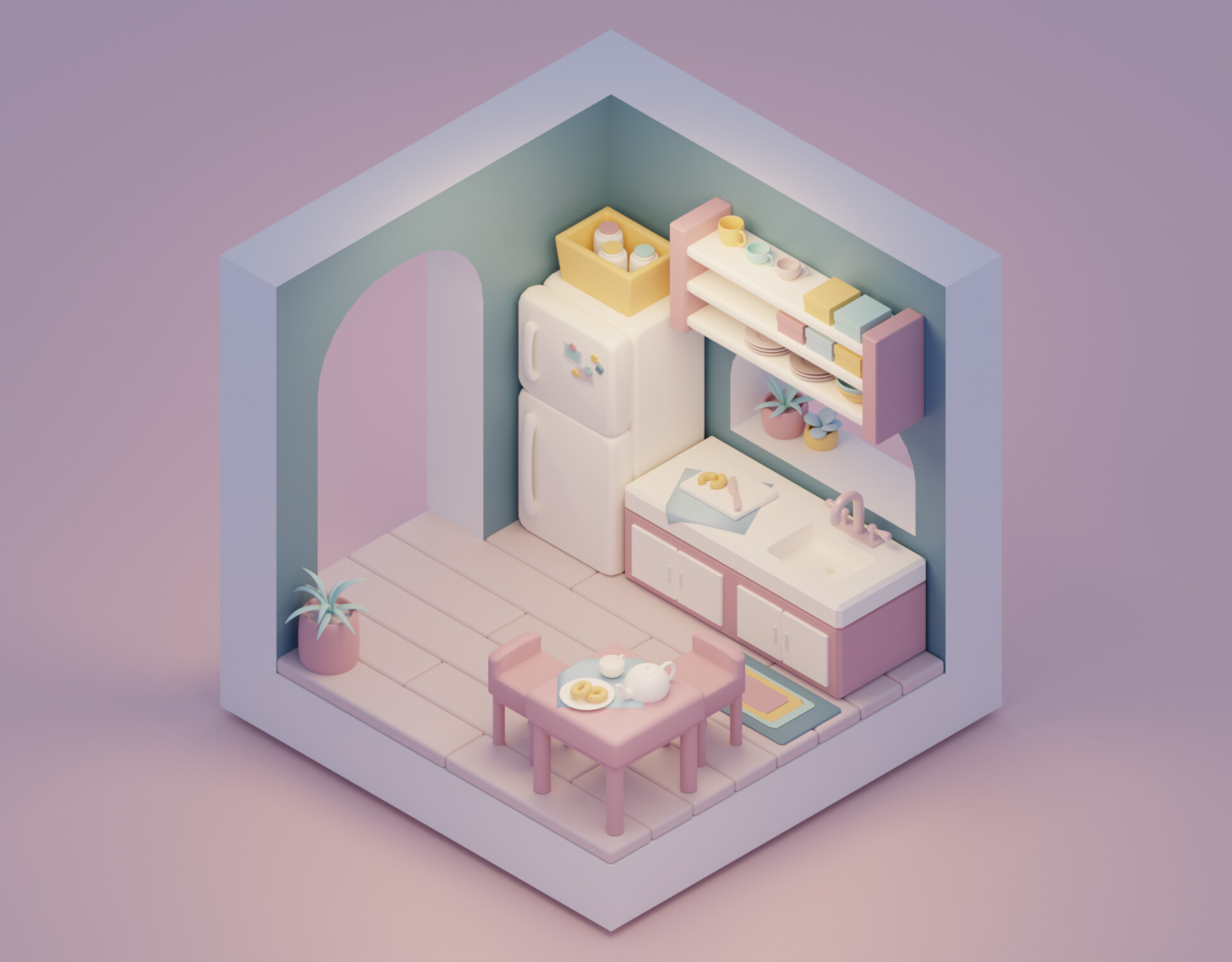 ArtStation - Isometric Kitchen