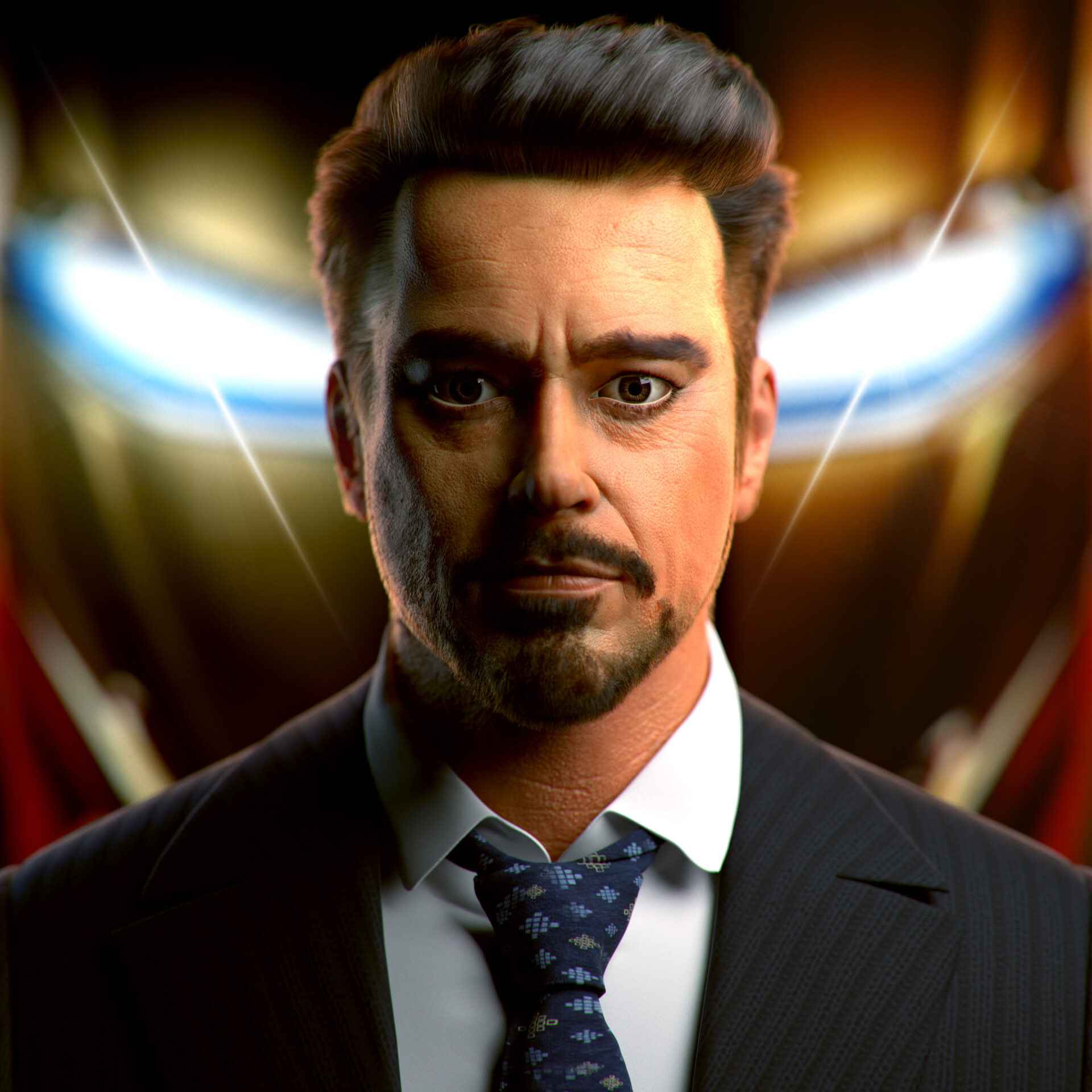 ArtStation - Tony stark Ironman realistic potrait in blender