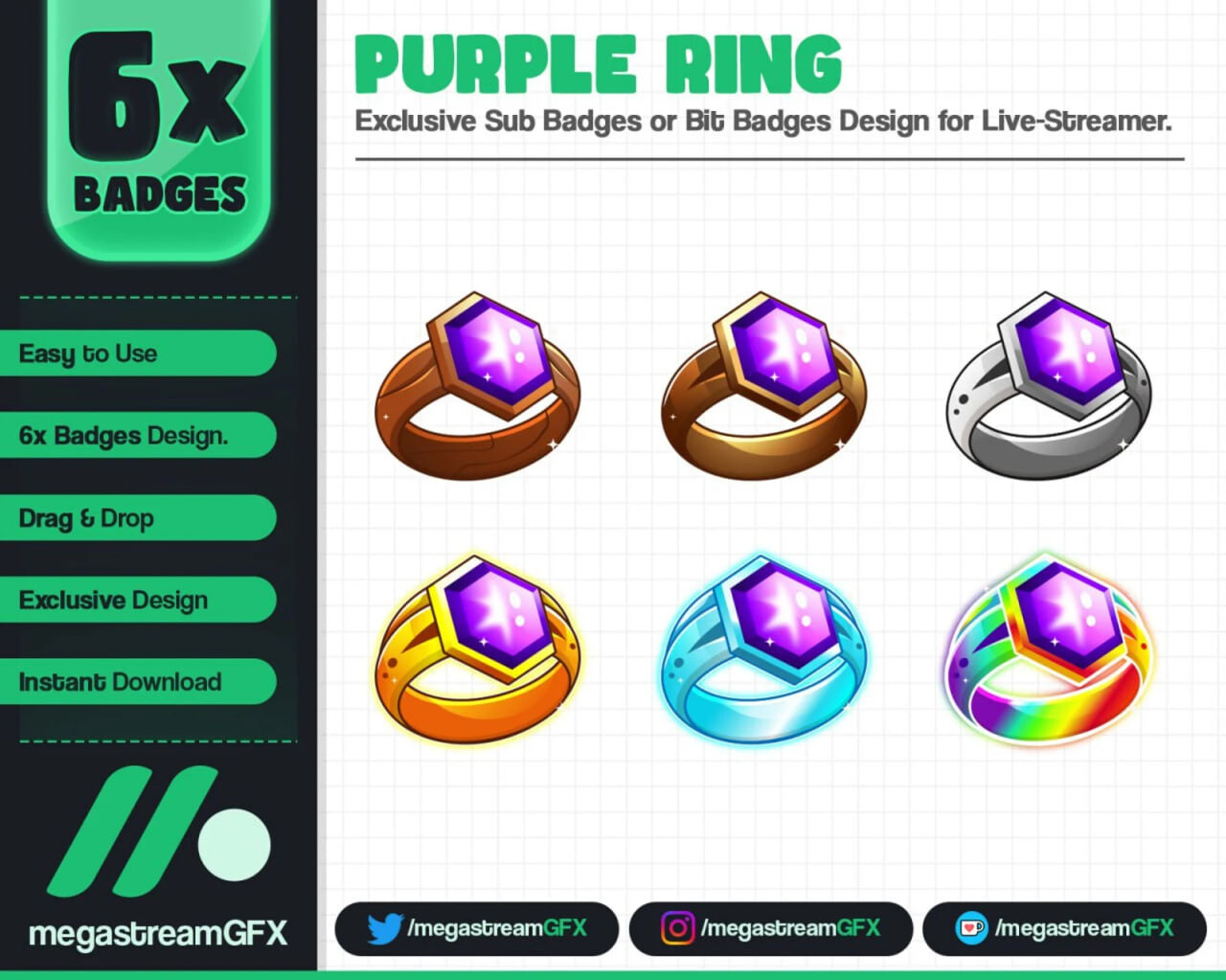 ArtStation - Purple Ring Sub Badges or Bit Badges