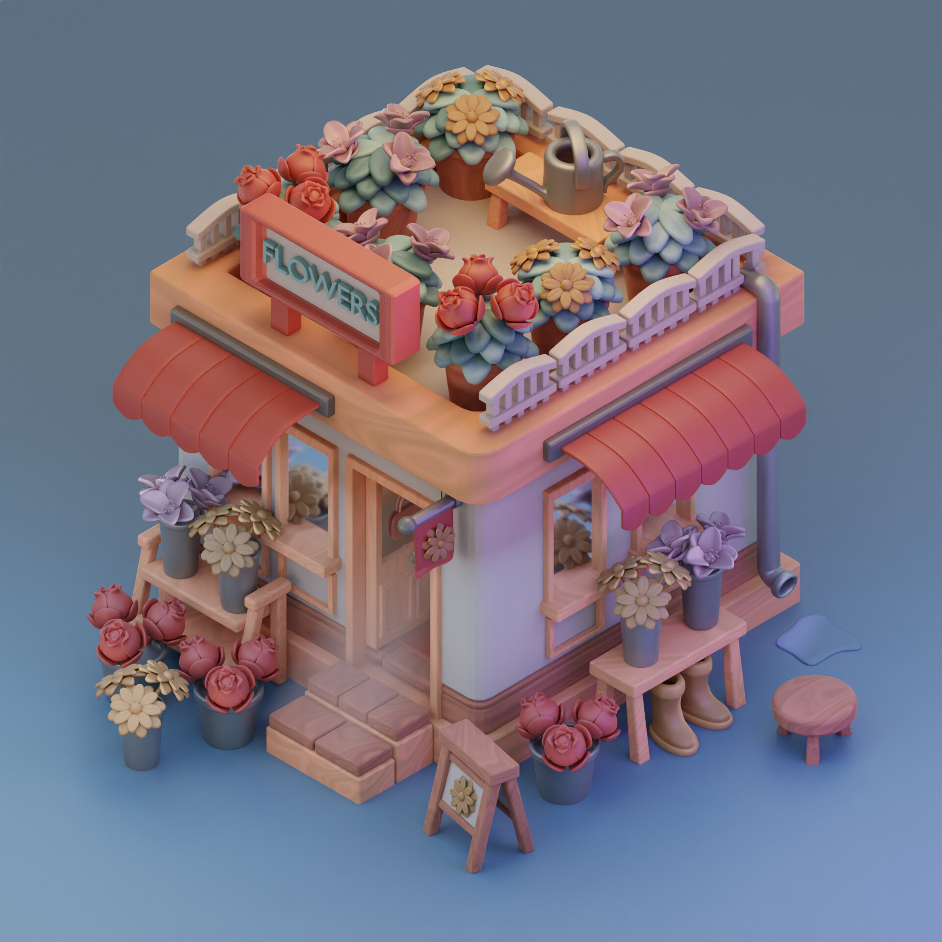ArtStation - 3D Modeling - Flower Shop