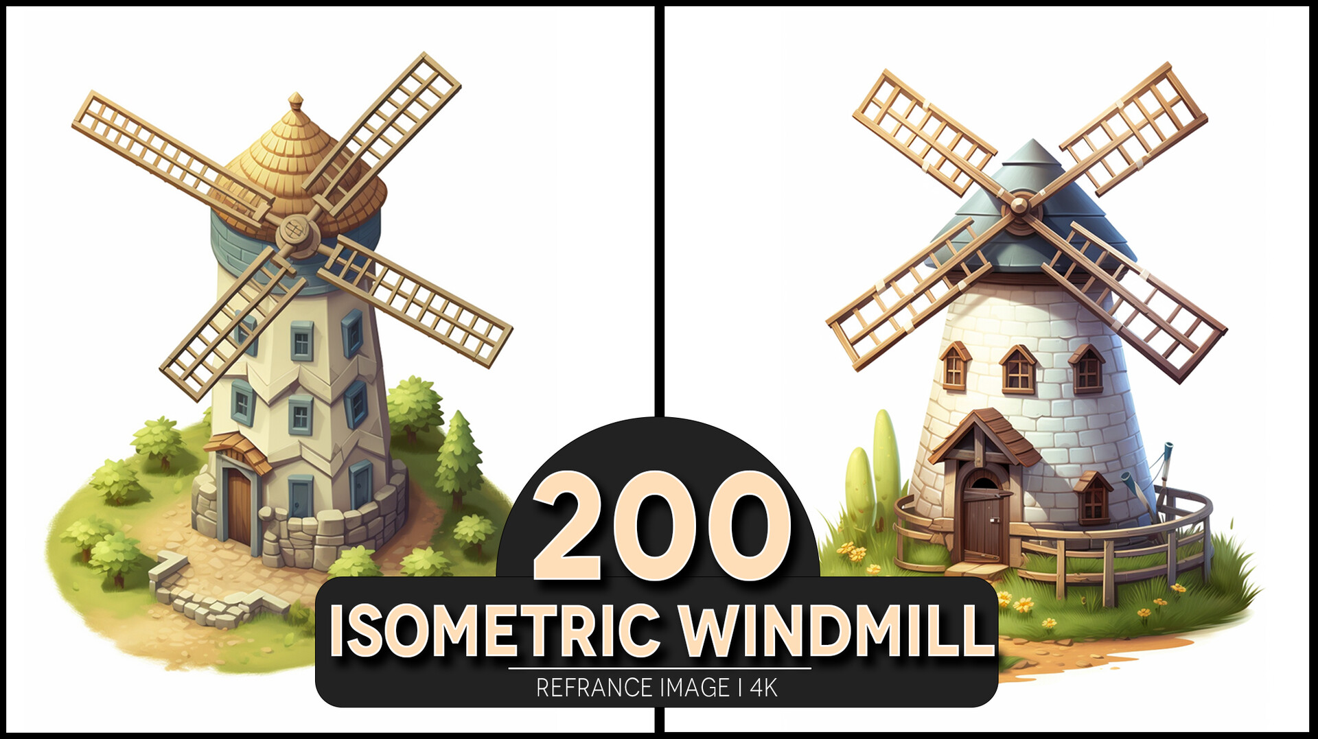 Pixel Ref - Isometric Windmill 4K Reference/Concept Images