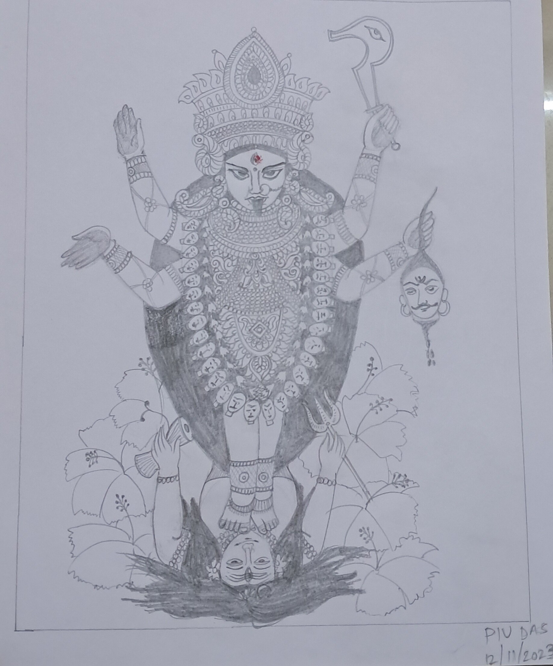 ArtStation - Goddess Kali drawing