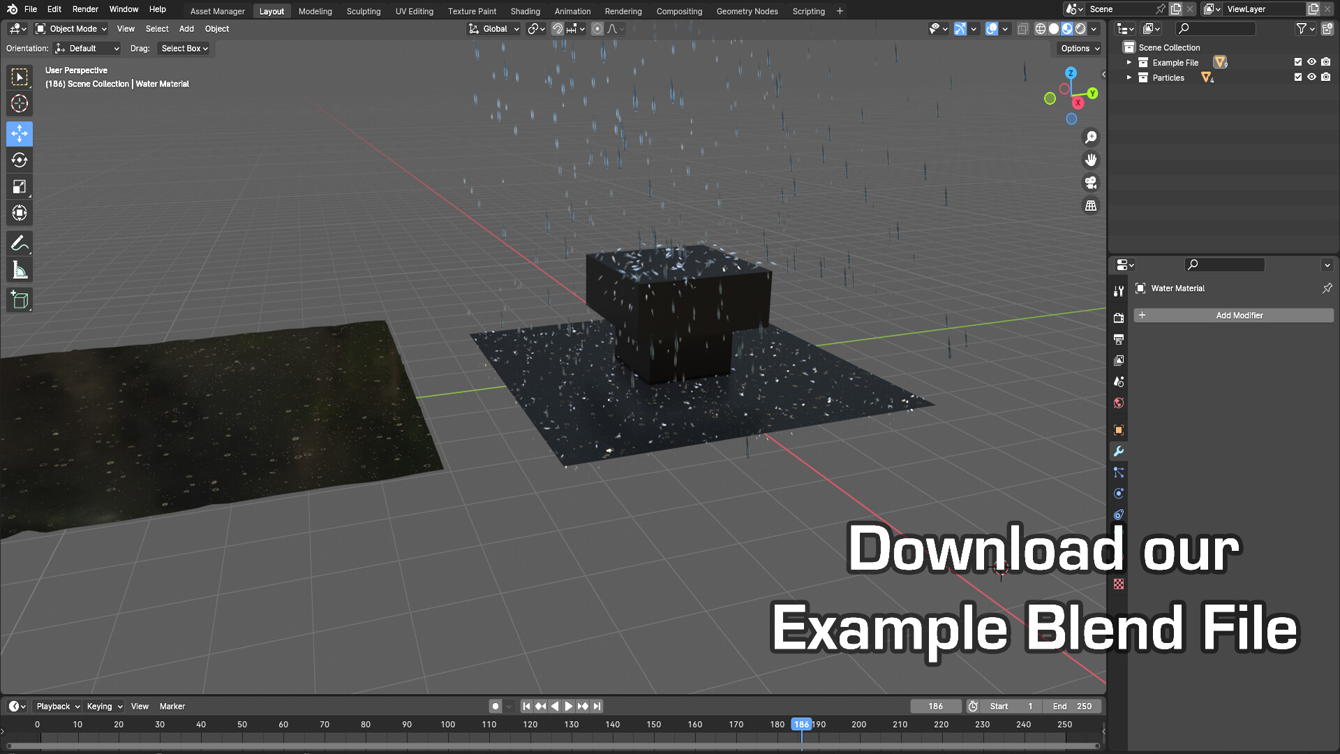3D Tudor - Blender 4 Procedural Rain Geometry Node Pack