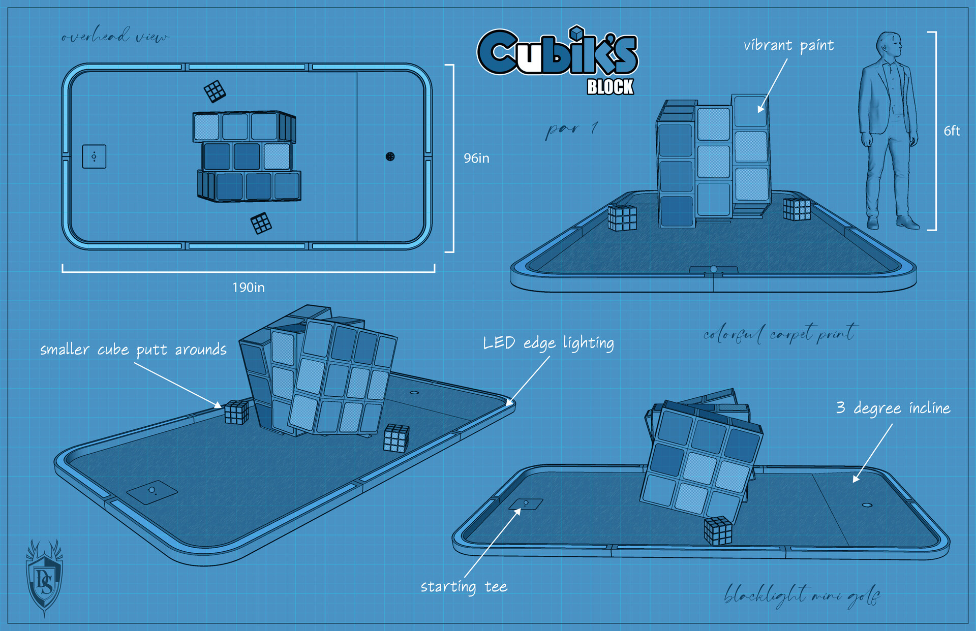 ArtStation - Family Game Night Mini Golf - Cubik's Block Concept Art