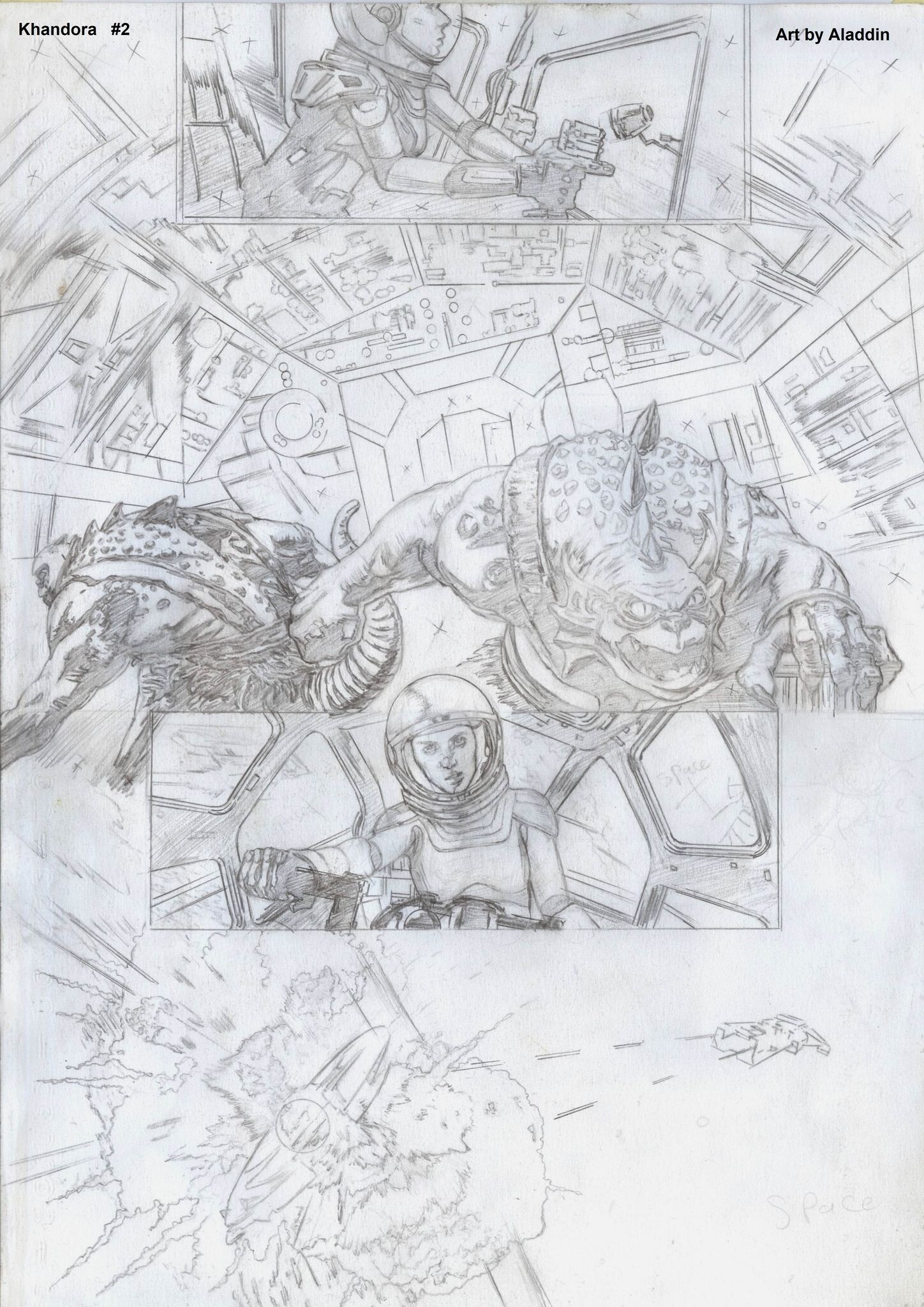 ArtStation - INterior page #2 from my ComicBook 2023 pencil