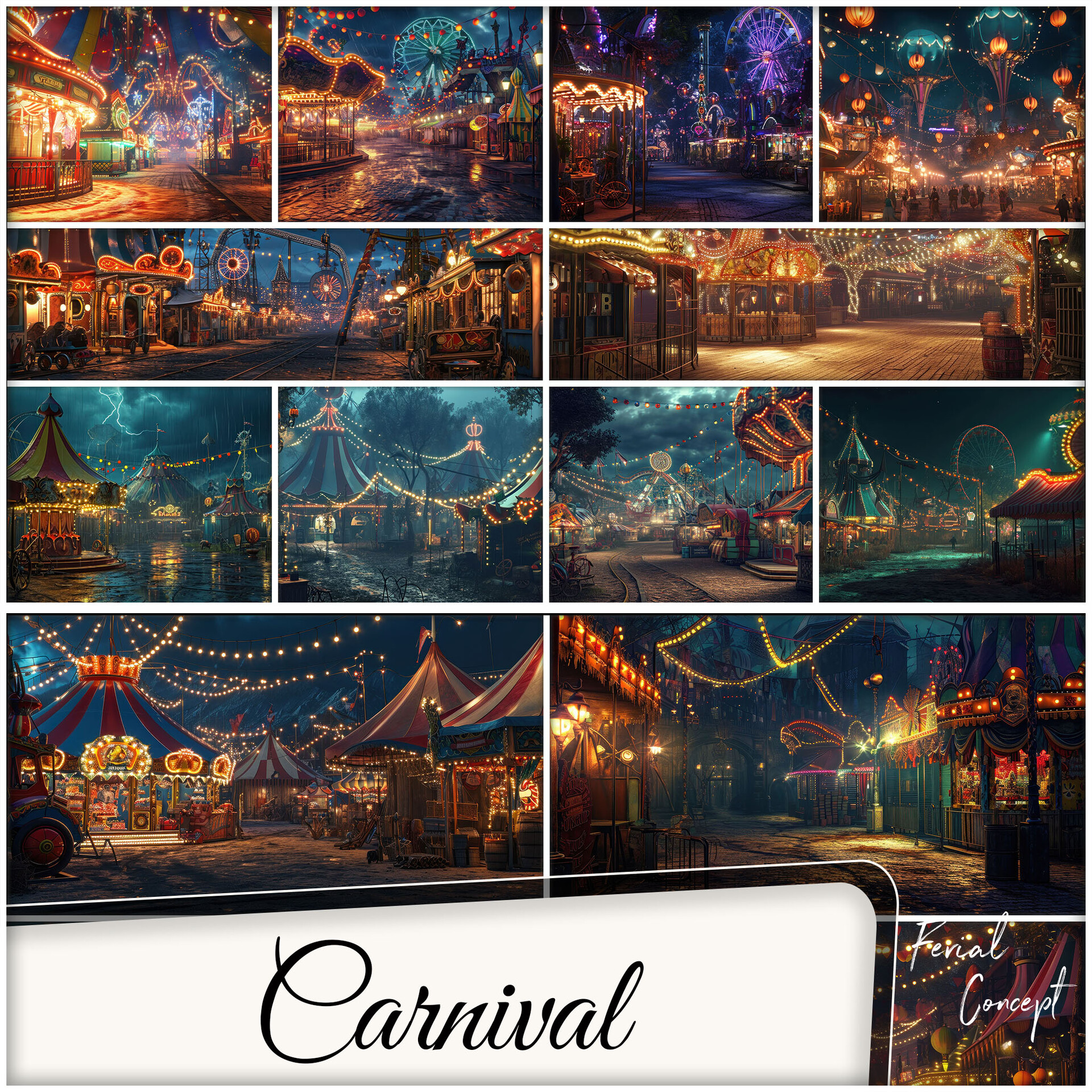 Ferial Concept - 🔹230 Carnival Environment Concept Reference Image Pack ...