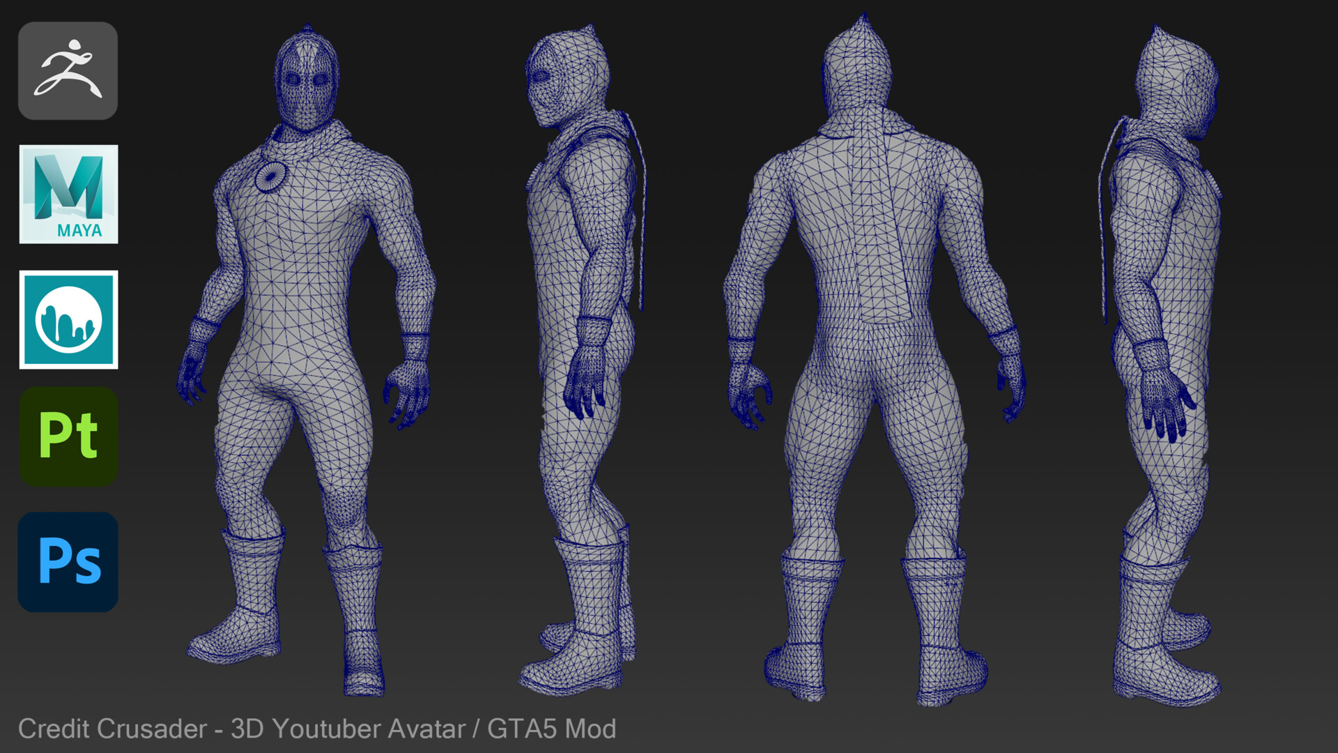 Drake Kazmierczak - Super Hero Avatar 3D Model - Crusader