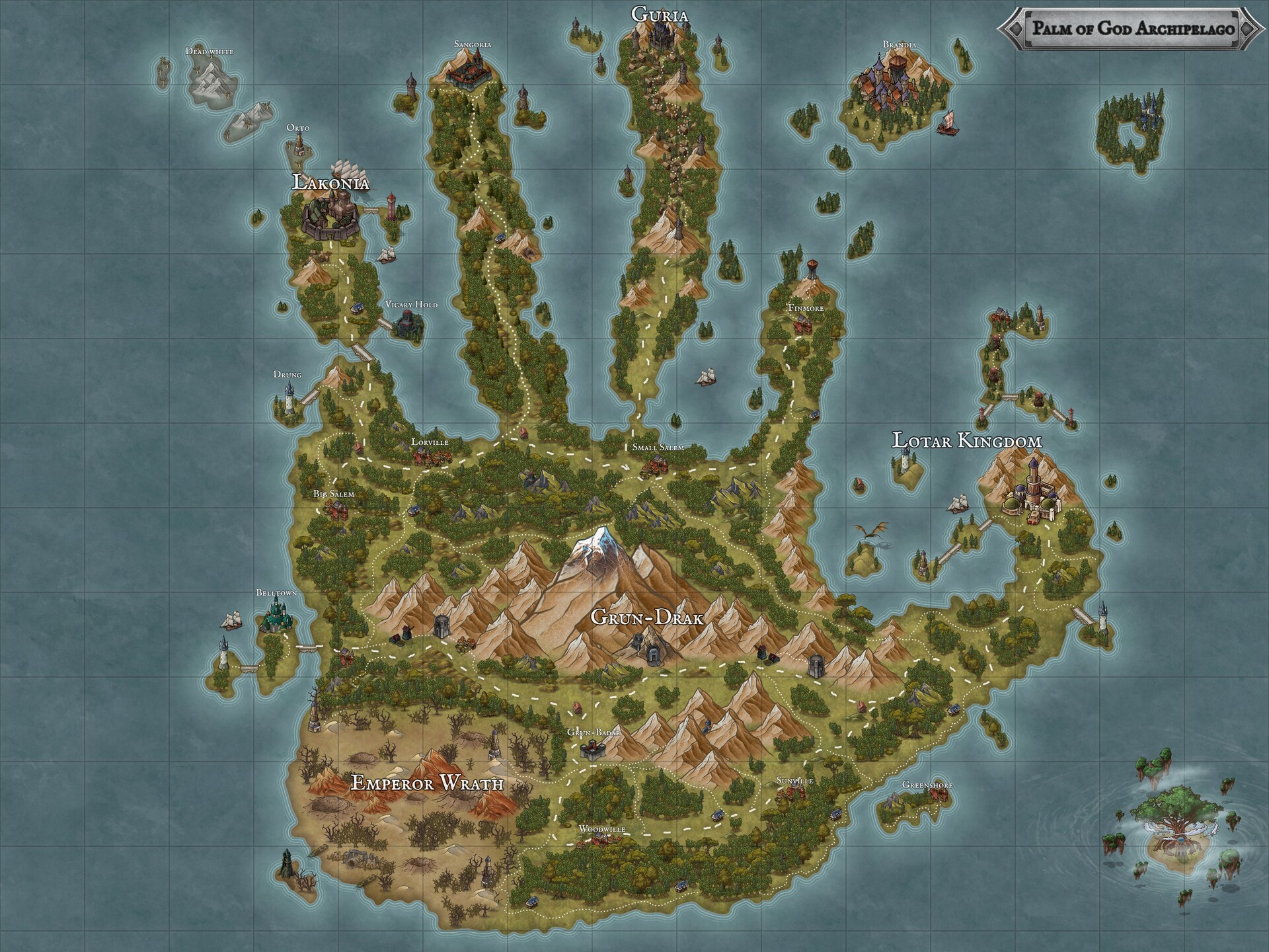 ArtStation - Maps for DnD campaign - "Wanderers of the torn Palm" WIP
